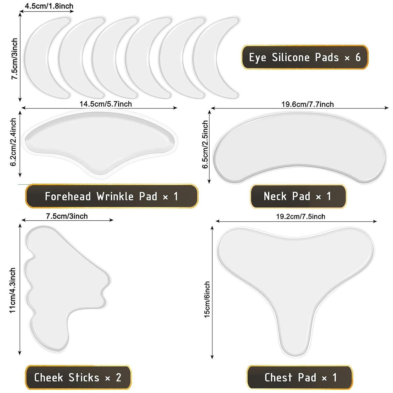 Silicone Forehead Wrinkle Patches & Chest Wrinkle Pads Set - 11 ...