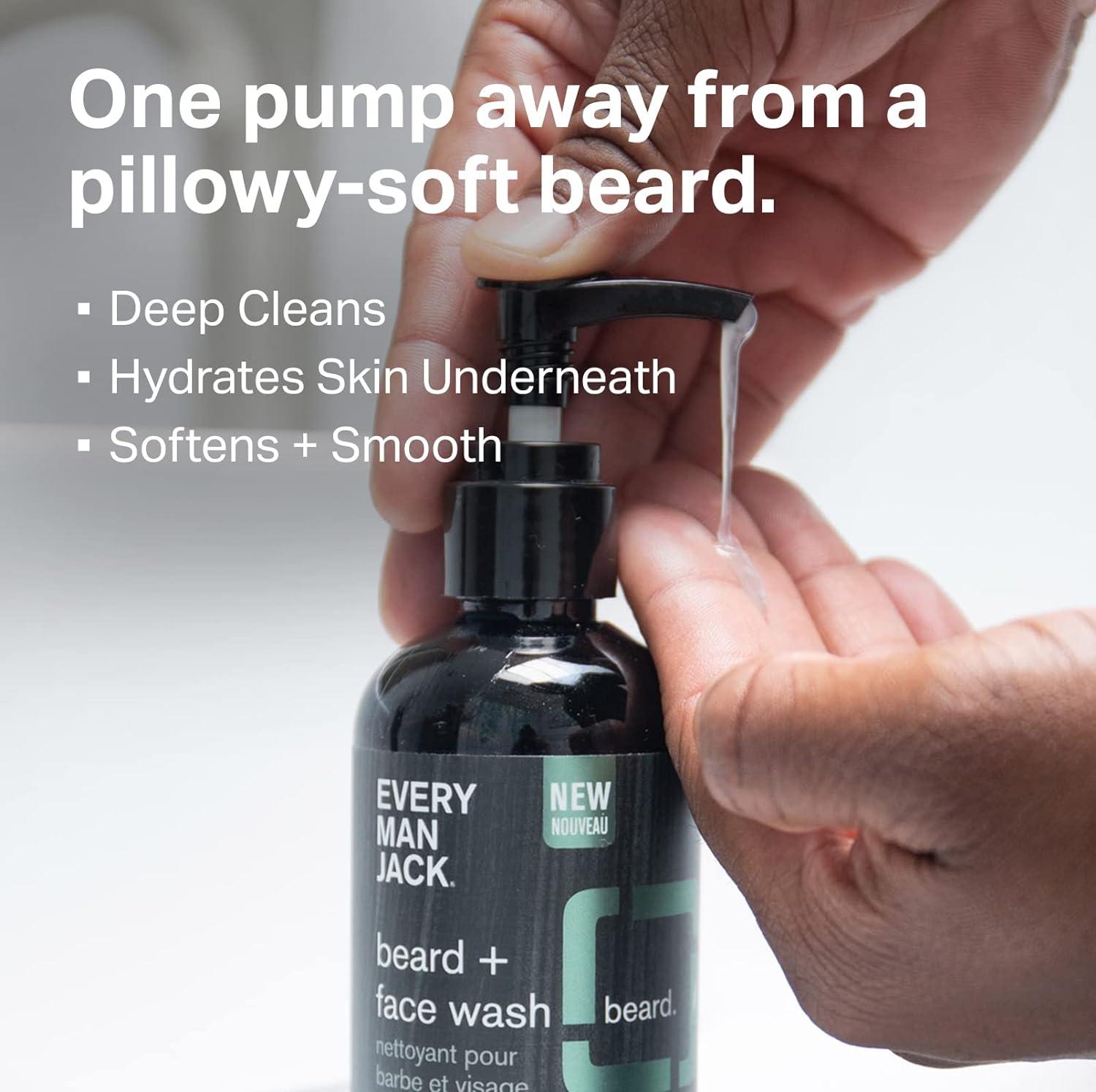 Every Man Jack Beard + Face Wash Twin Pack - Subtle Sea Salt Fragrance ...