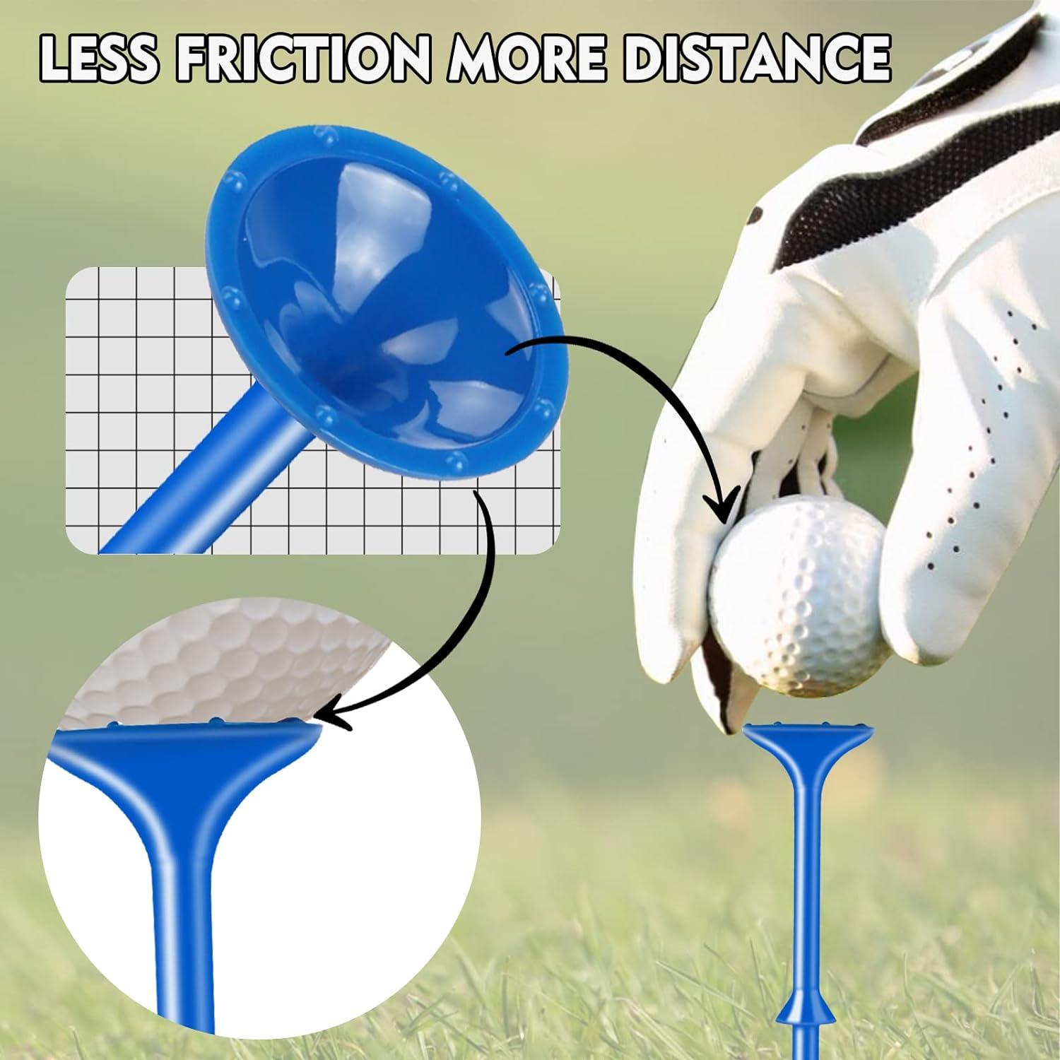 Kamitty Plastic Unbreakable Golf Tees 3 1/4 - Pack of 50 Blue Step with ...