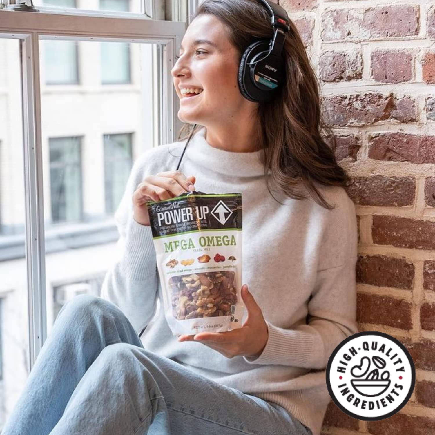 GourmetNut Power Up Mega Omega Trail Mix 26 oz - Healthy Snack Mix ...