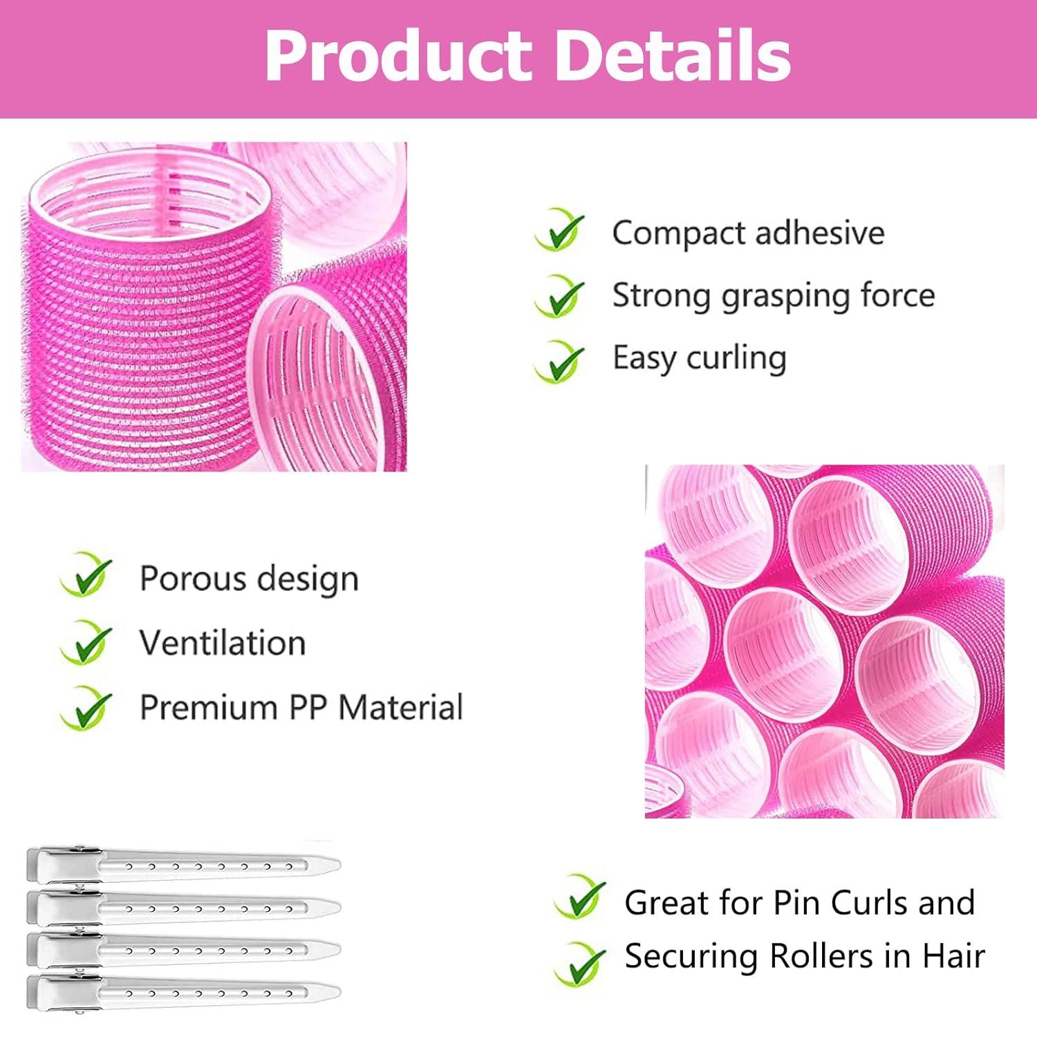 Lock Winder Large Curls - 24 Heatless Self-Adhering Jumbo Hair Rollers ...