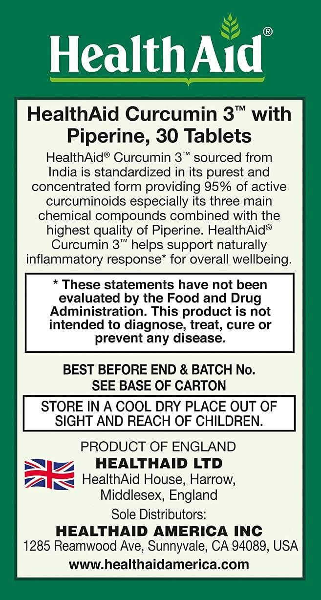 Curcumin 3 600mg Once Daily Tablets with Piperine for Optimum ...