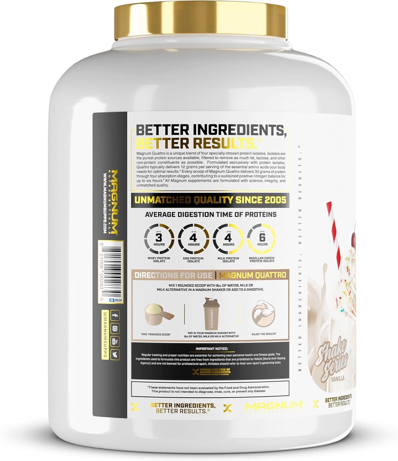 QUATTRO Magnum Nutraceuticals Chocolate 4.5lb - Supports Muscle Growth ...
