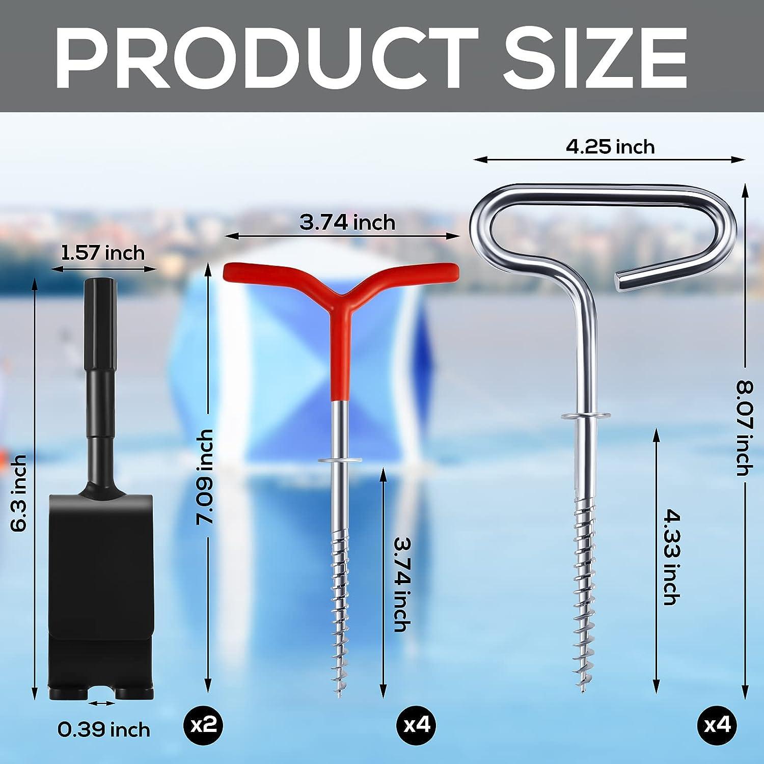 Fabbay 10 Pcs Ice Anchor Kit - Ice Fishing Shelter Accessories for ...