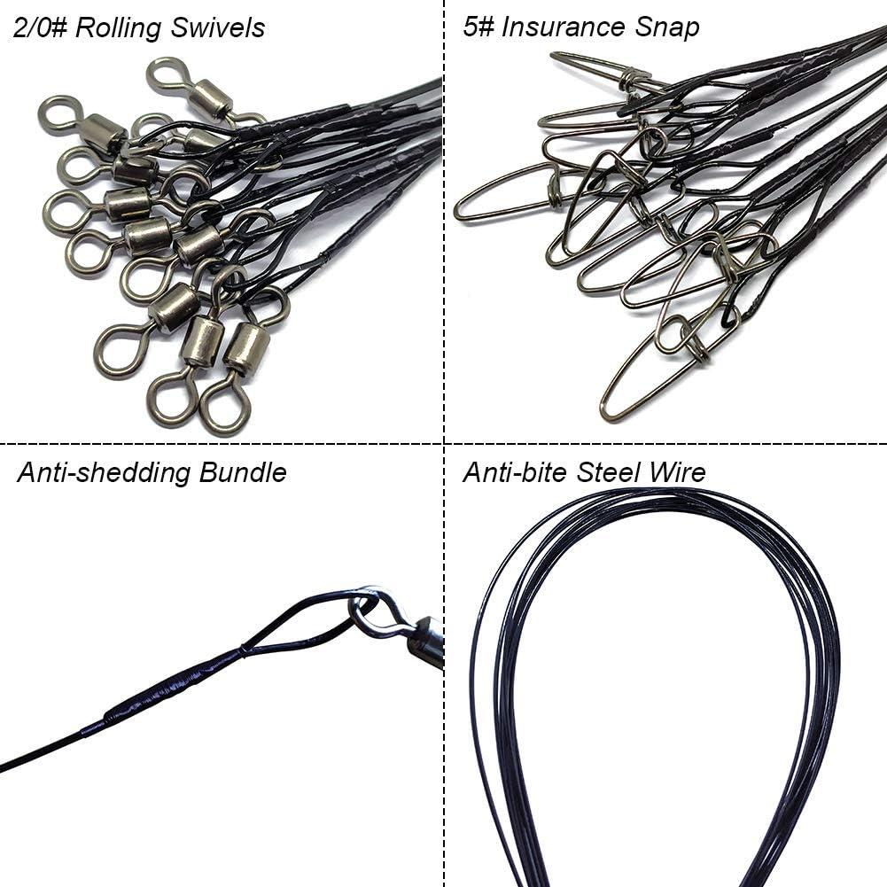 Stainless Steel Fishing Wire Leader Line 100-120Lb Heavy Duty with ...