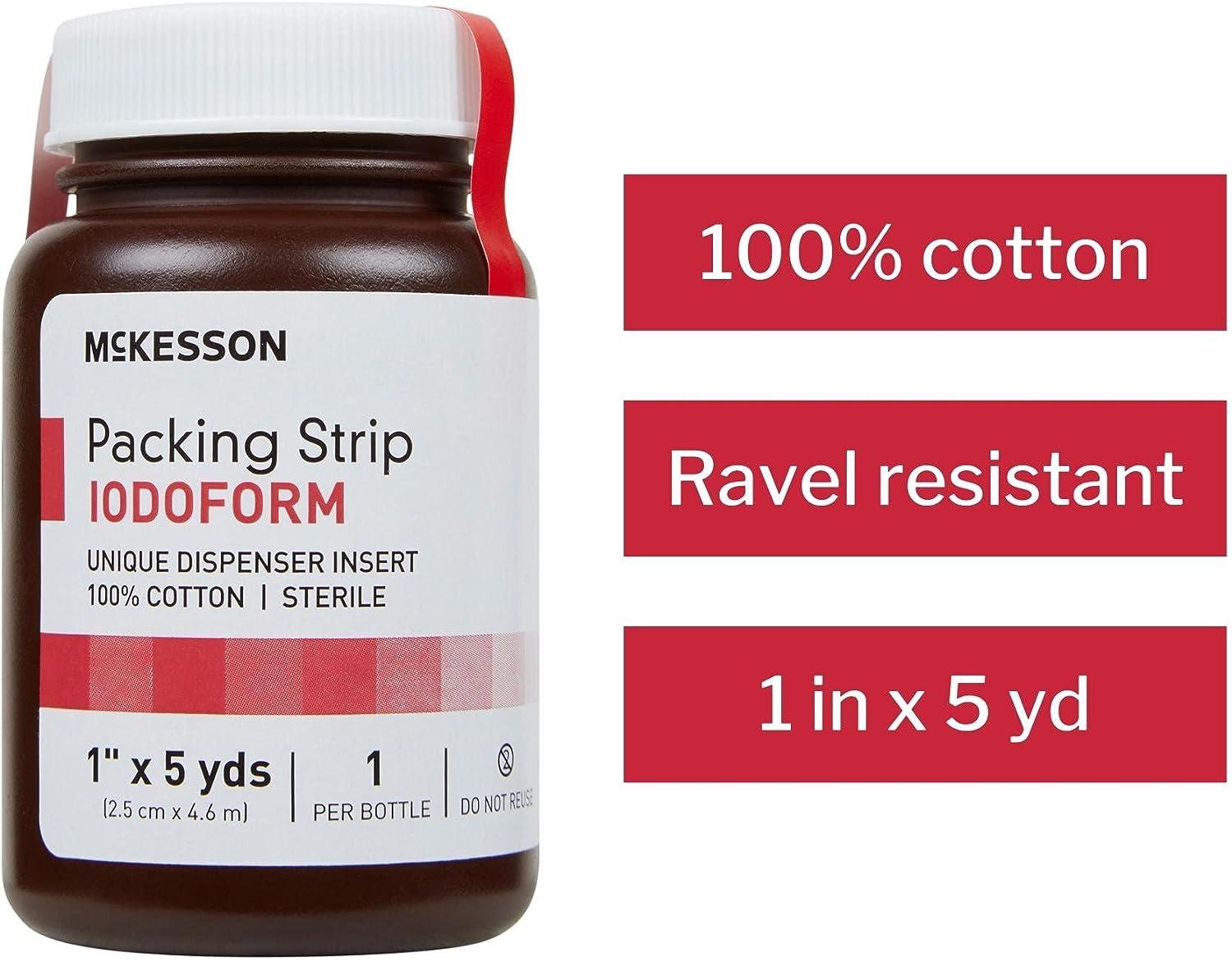 McKesson Sterile Iodoform Packing Strip - 1 in x 5 yds - 100% Cotton ...