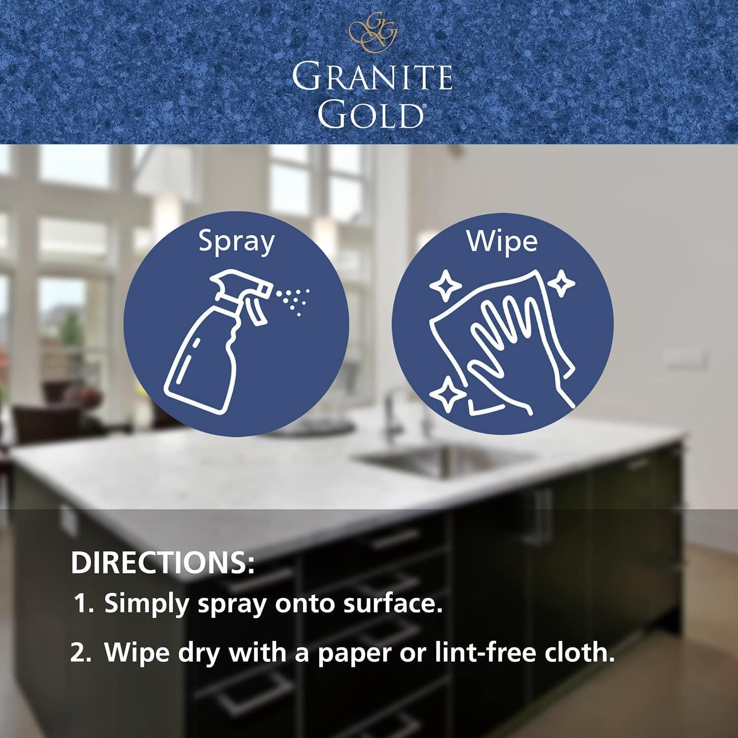 Granite Gold Quartz Cleaner Spray - 64 Fl Oz + 2 x 24 Fl Oz - Ideal for ...