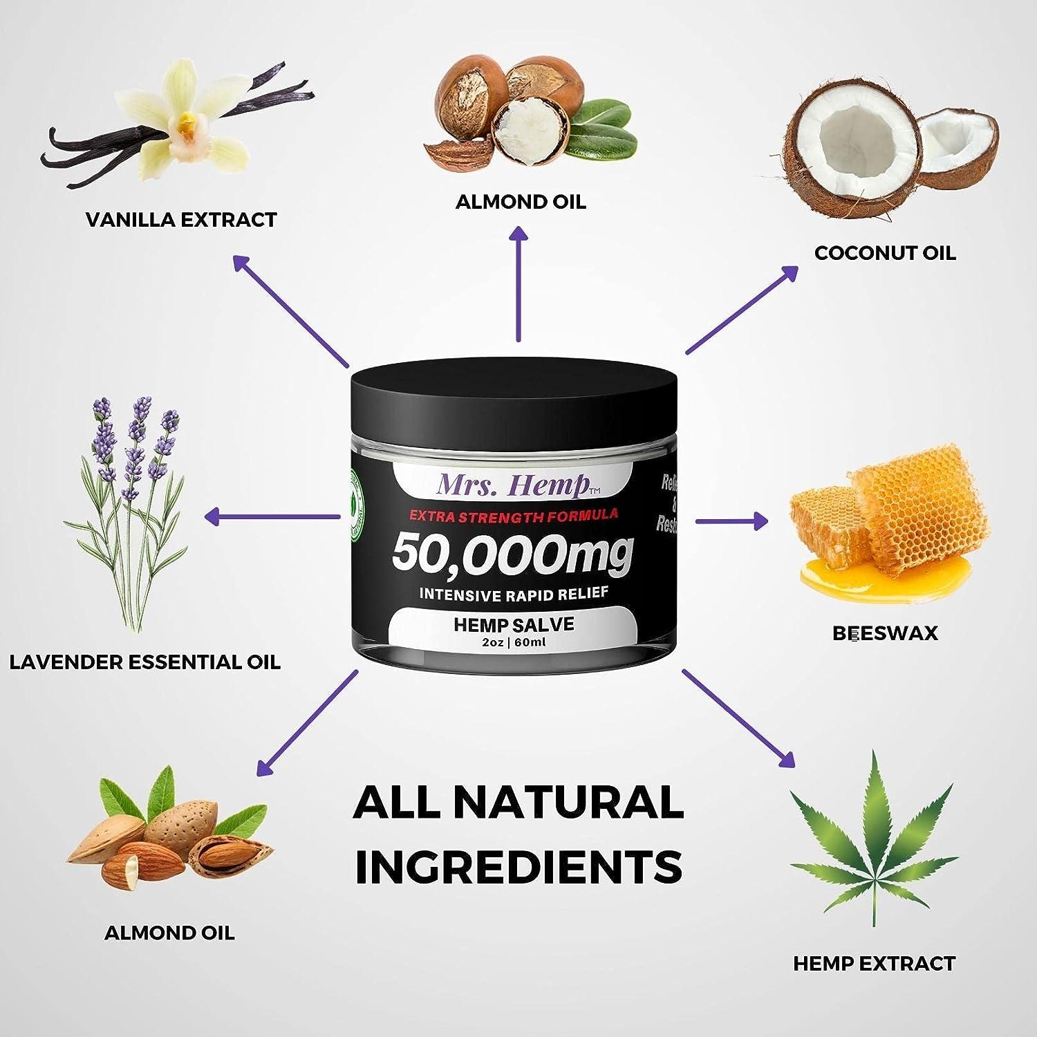 Mrs Hemp 50,000 MG Extra Strength Healing Salve for Hips, Joints, Neck ...