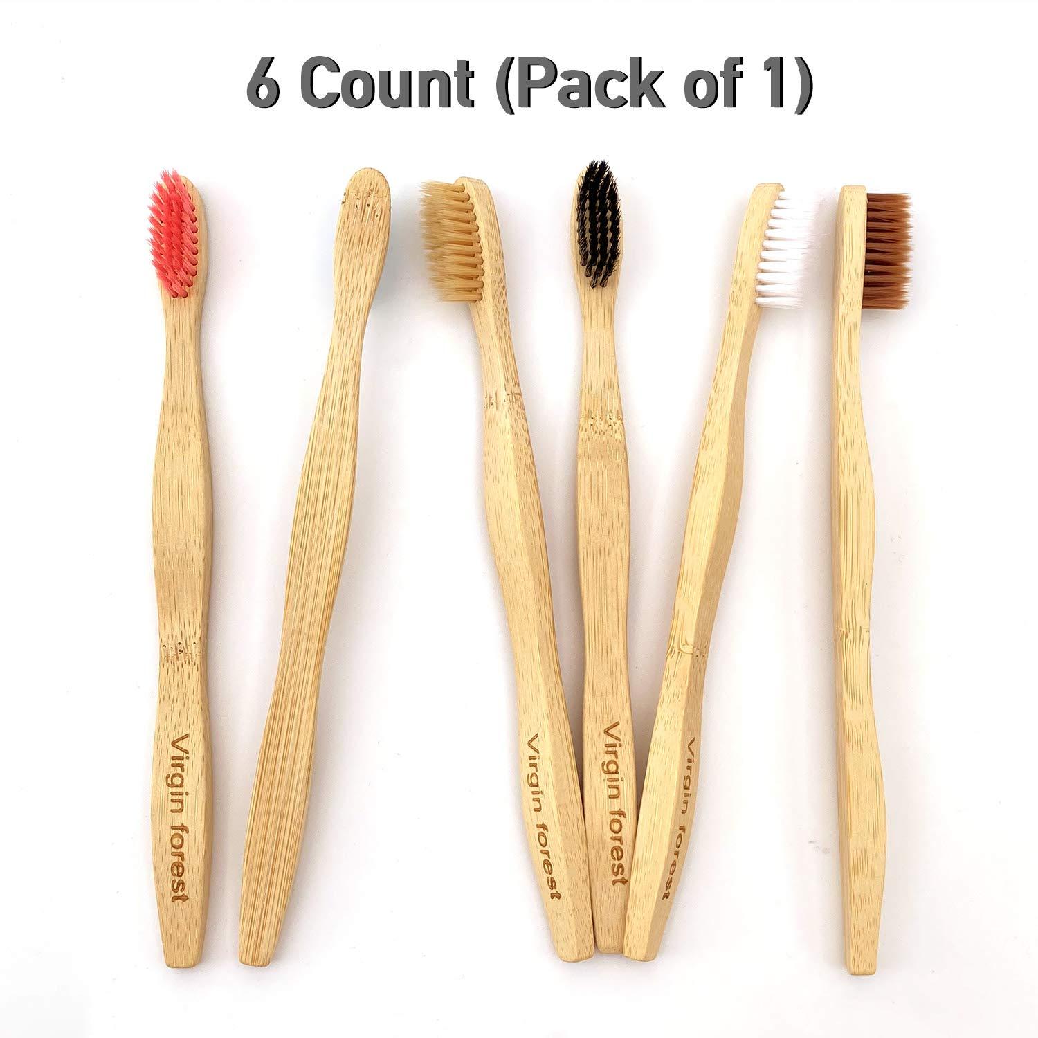 Virgin Forest Bamboo Toothbrushes Eco-Friendly Soft Bristles Toothbrush ...
