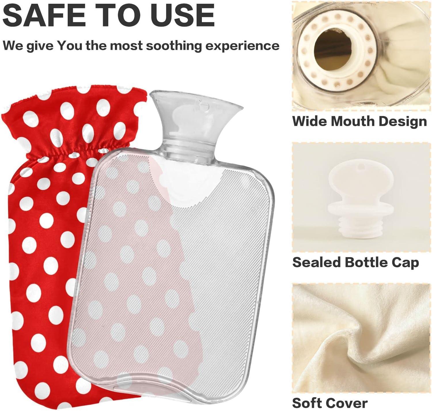 Red Hot Water Bottle with Dotted Cover | Pain Relief Heat Pack for ...