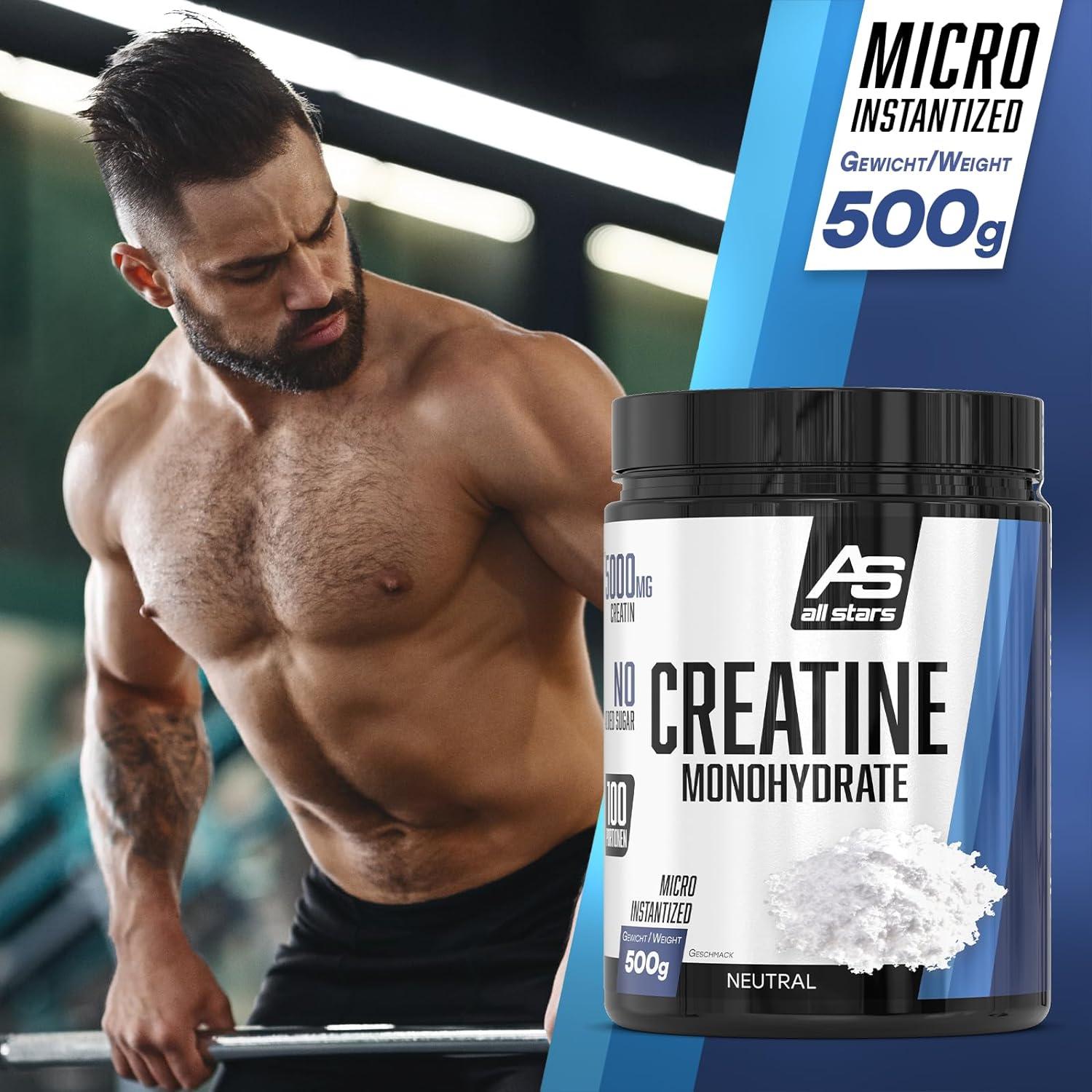 All Stars Creatine Monohydrate 500g - Pure Tasteless Creatine Powder ...