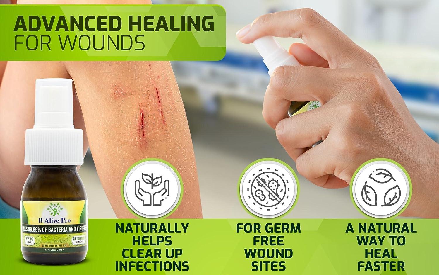 B Alive Pro Antimicrobial Skin Repair Spray - Natural Non-Toxic First ...