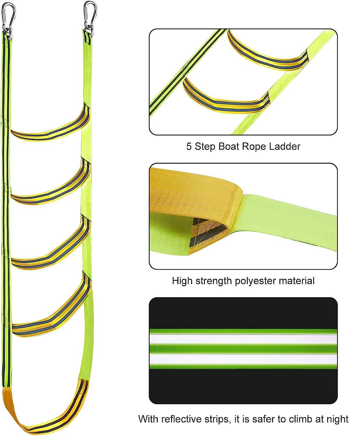 5 Step Portable Boat Rope Ladder Extension | Marine Swim Boarding ...