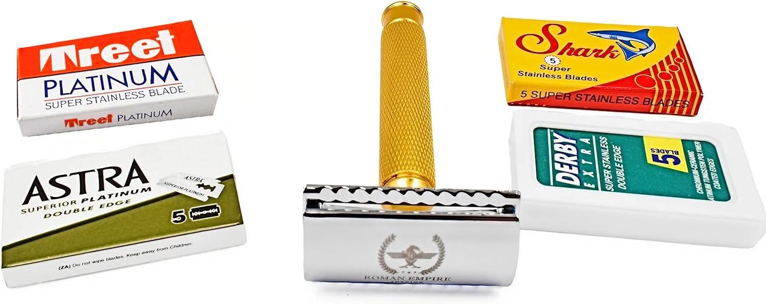 Roman Empire Shaving Caesar Gold Safety Razor | Classic Double-Thread ...