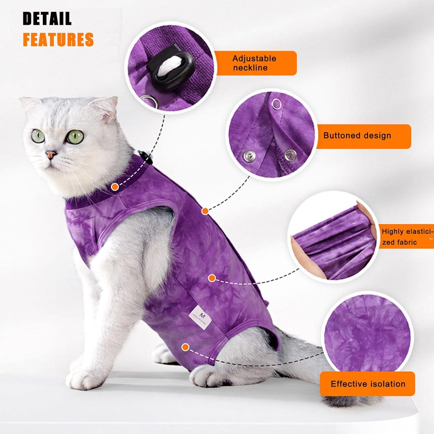 Yoolhamy Katzenbody - Post-Operative Recovery Suit for Cats | E-Collar ...