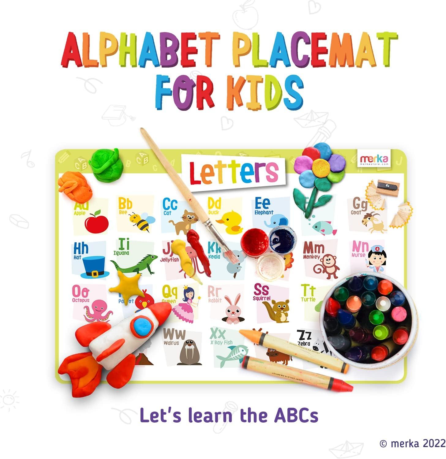 merka Kids Disposable ABC Placemats - Alphabet Learning & Fun ...