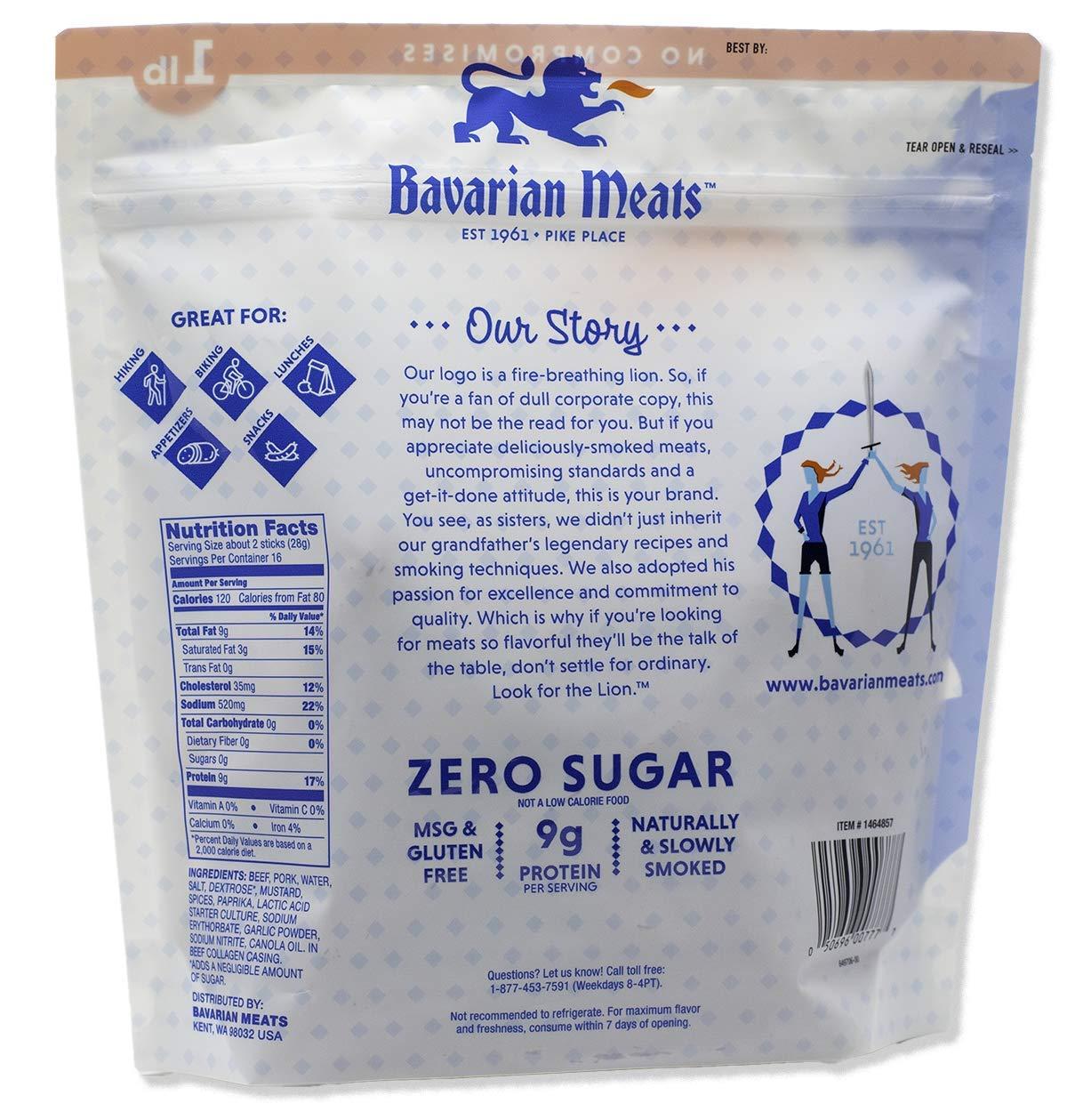 Bavarian Meats Lil' Landjaeger Hardwood Smoked Zero Sugar Sausage ...