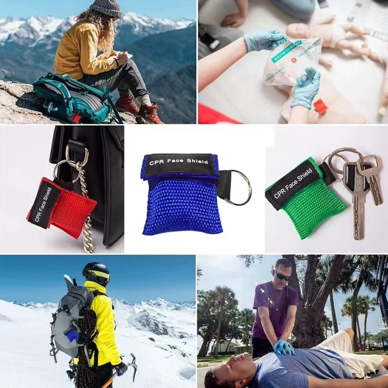 8-Piece Ventilation Mask First Aid Kit | CPR Keyring & Mouth Breathing ...