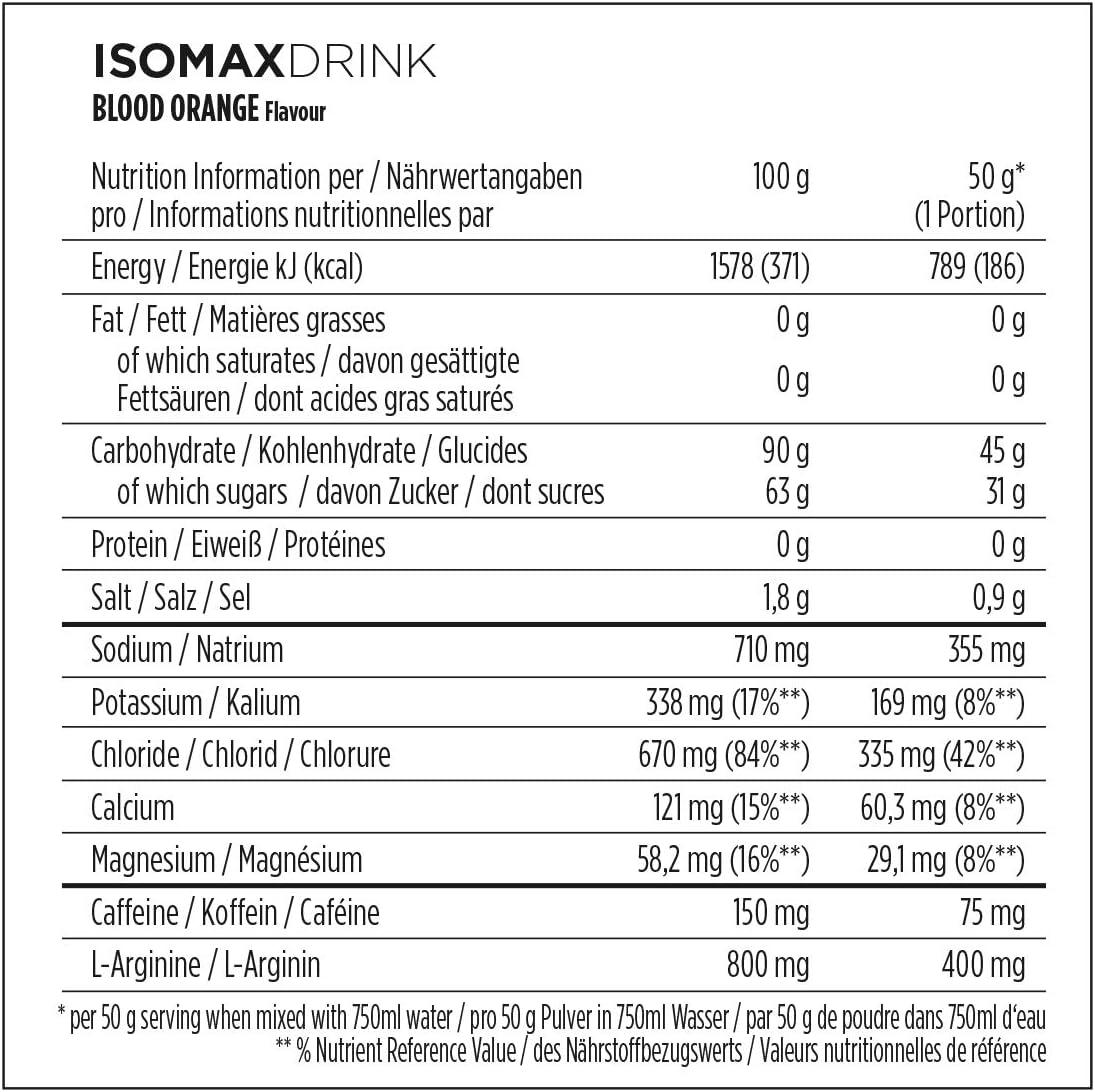 Powerbar Isomax Blood Orange 1200g - Isotonic sports drink - 5 ...