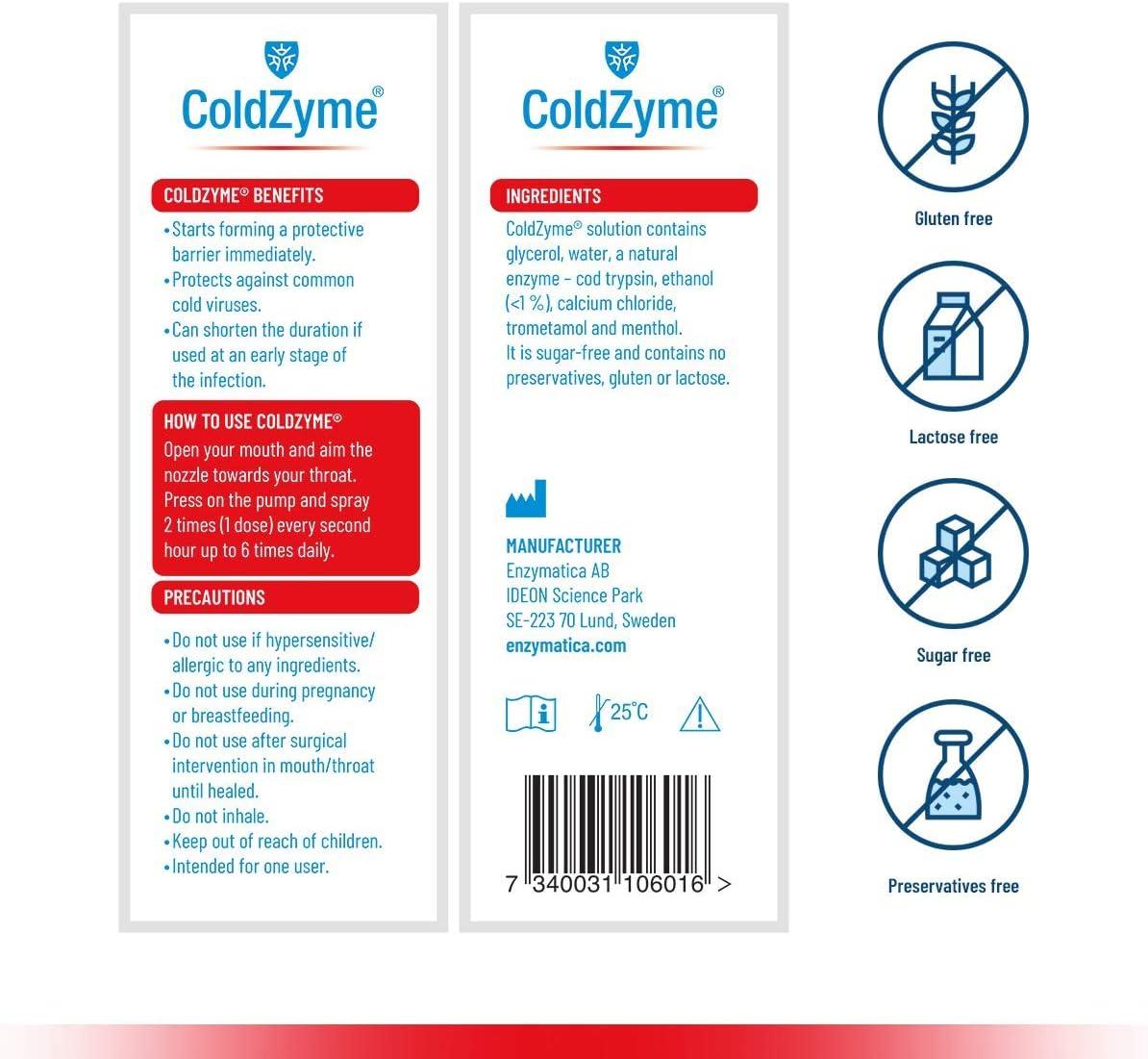 ColdZyme Mouth & Throat Spray - Cold Virus Treatment & Symptom Relief ...