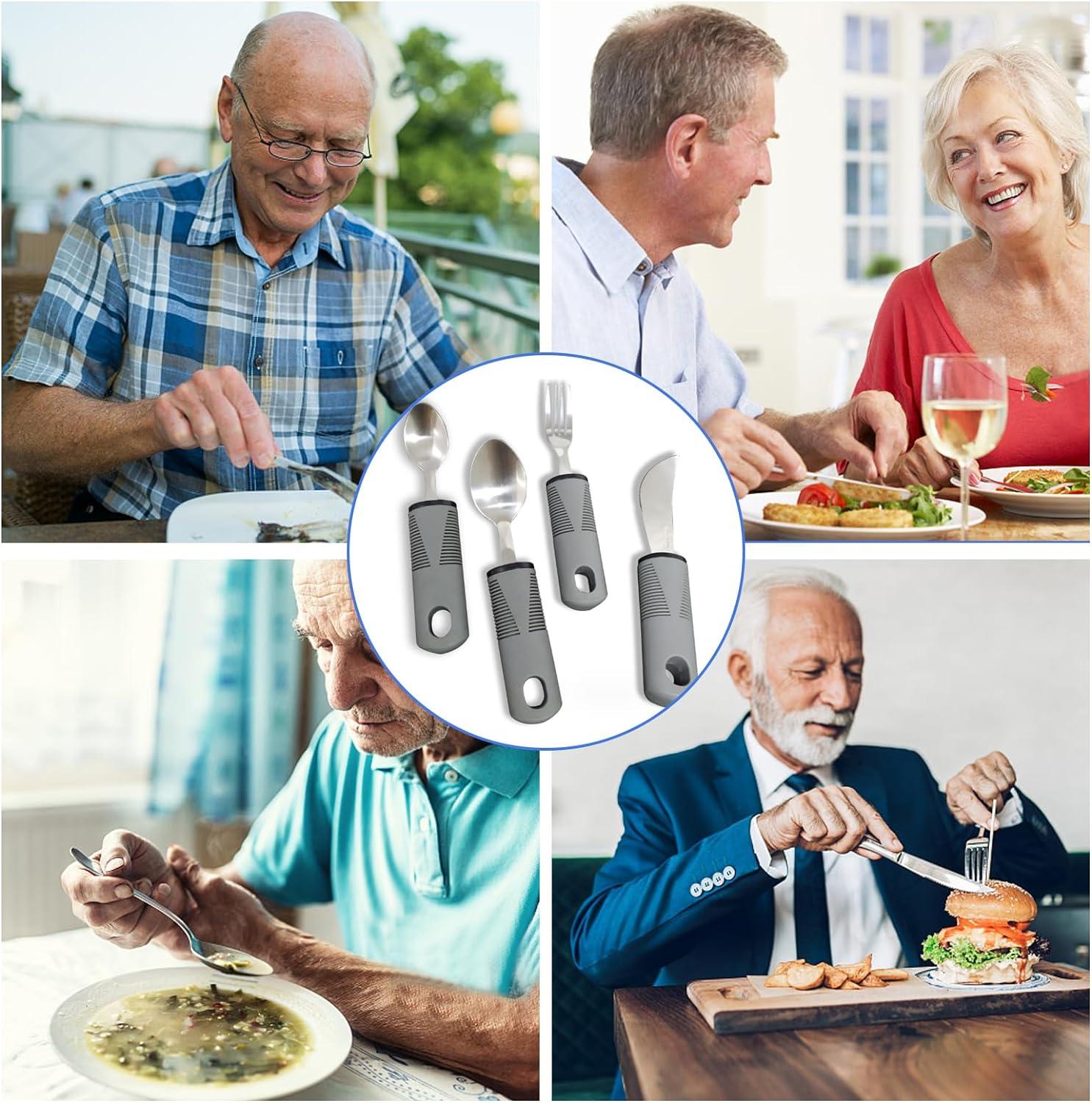 Beticam Easy-Grip Cutlery Set for Arthritic & Disabled Hands - Set of 4, Ideal for Parkinson's ...