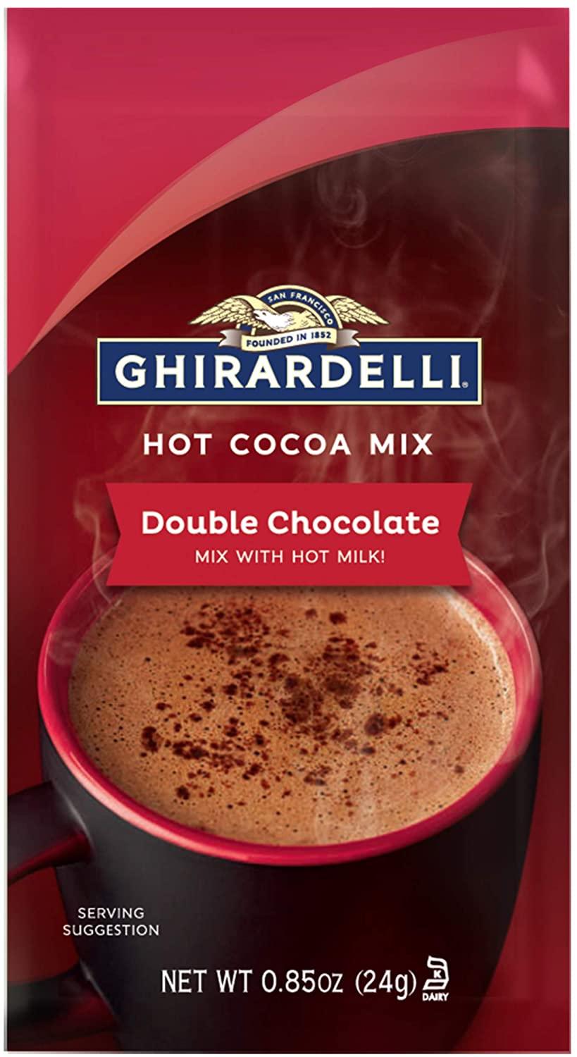 Ghirardelli Double Chocolate Hot Cocoa Mix 0.85 oz Packets (Pack of 25) with By The Cup Cocoa ...