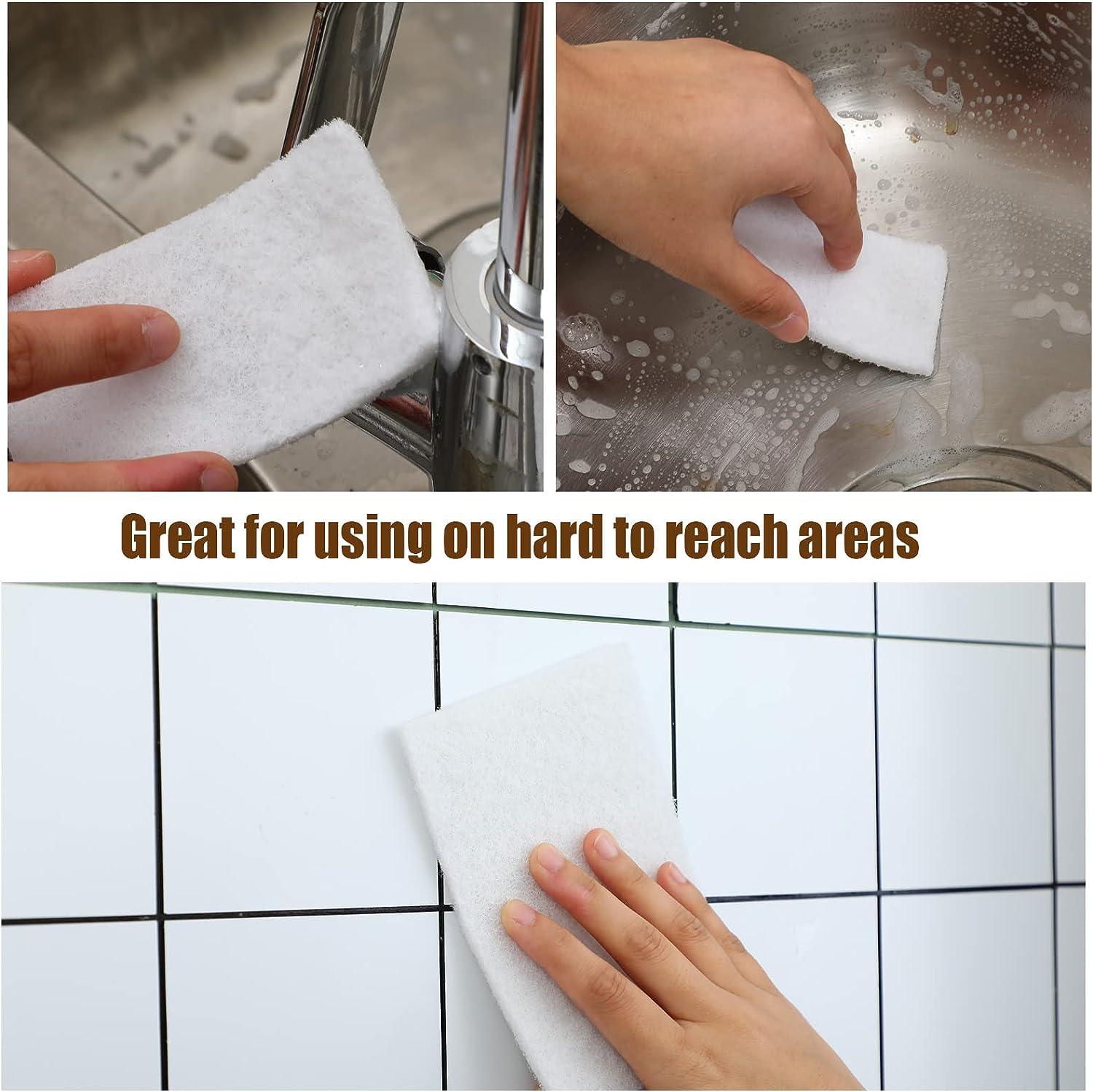 20-Piece White Non-Scratch Scouring Pads for Cleaning & Polishing - 4x6 ...