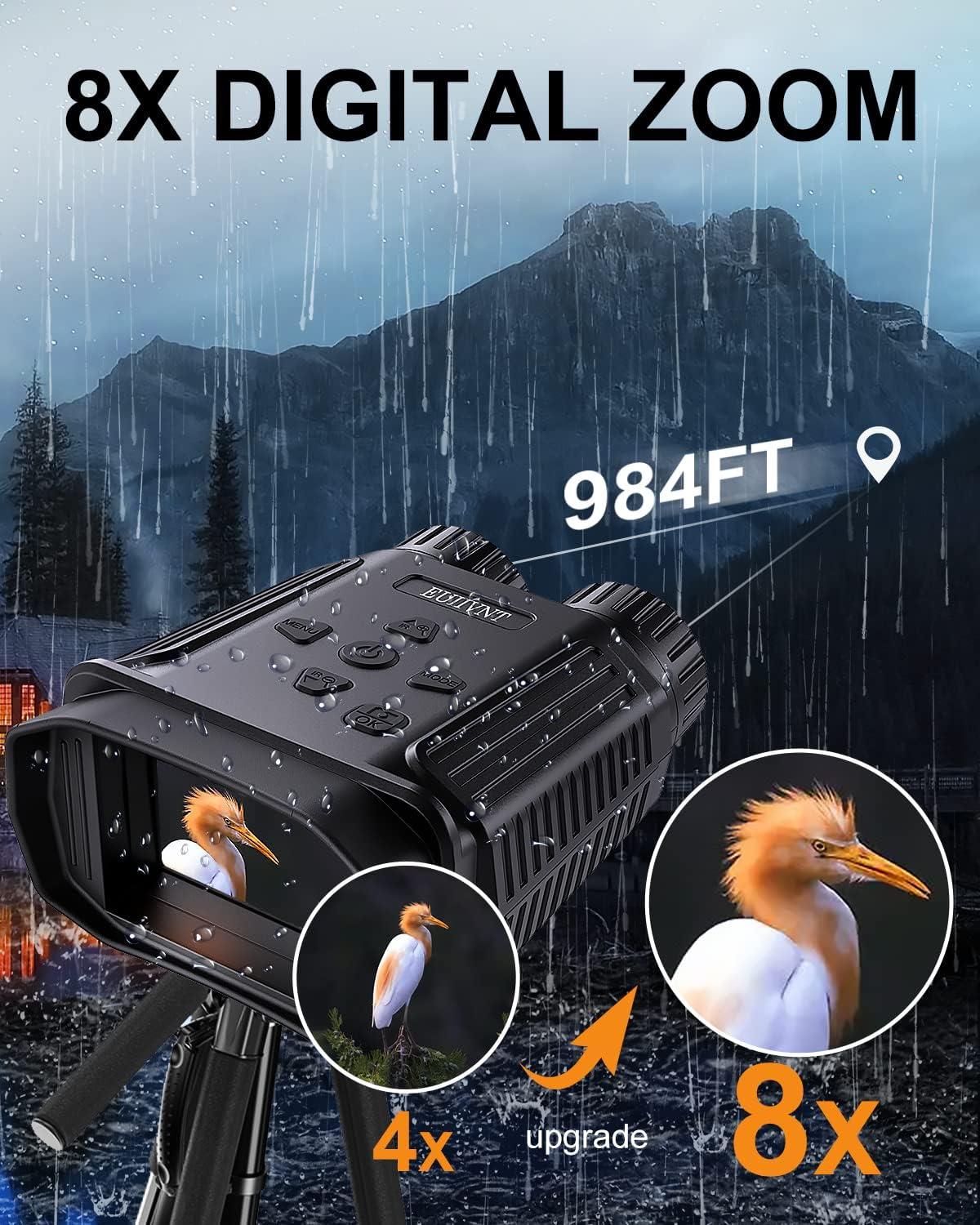 Night Vision Goggles - Mini Binoculars with 8X Zoom for 100% Darkness ...