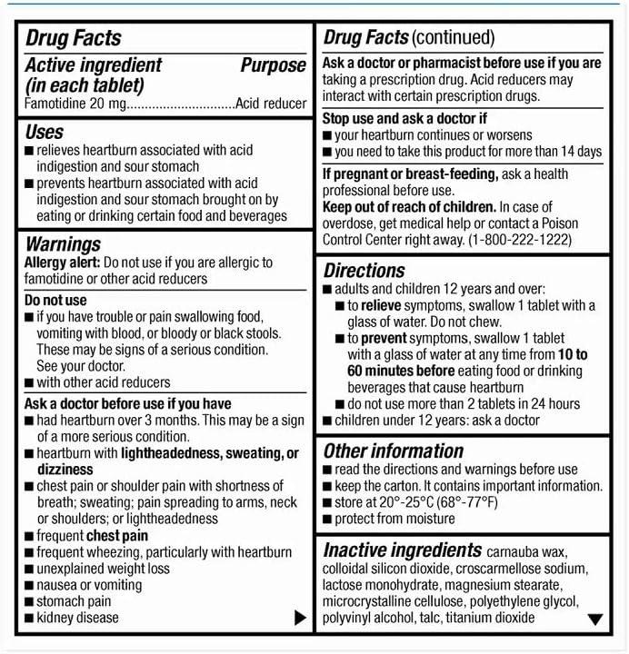 Member's Mark Acid-Pep Famotidine Tablets 20mg (100 ct x 2) - Fast ...