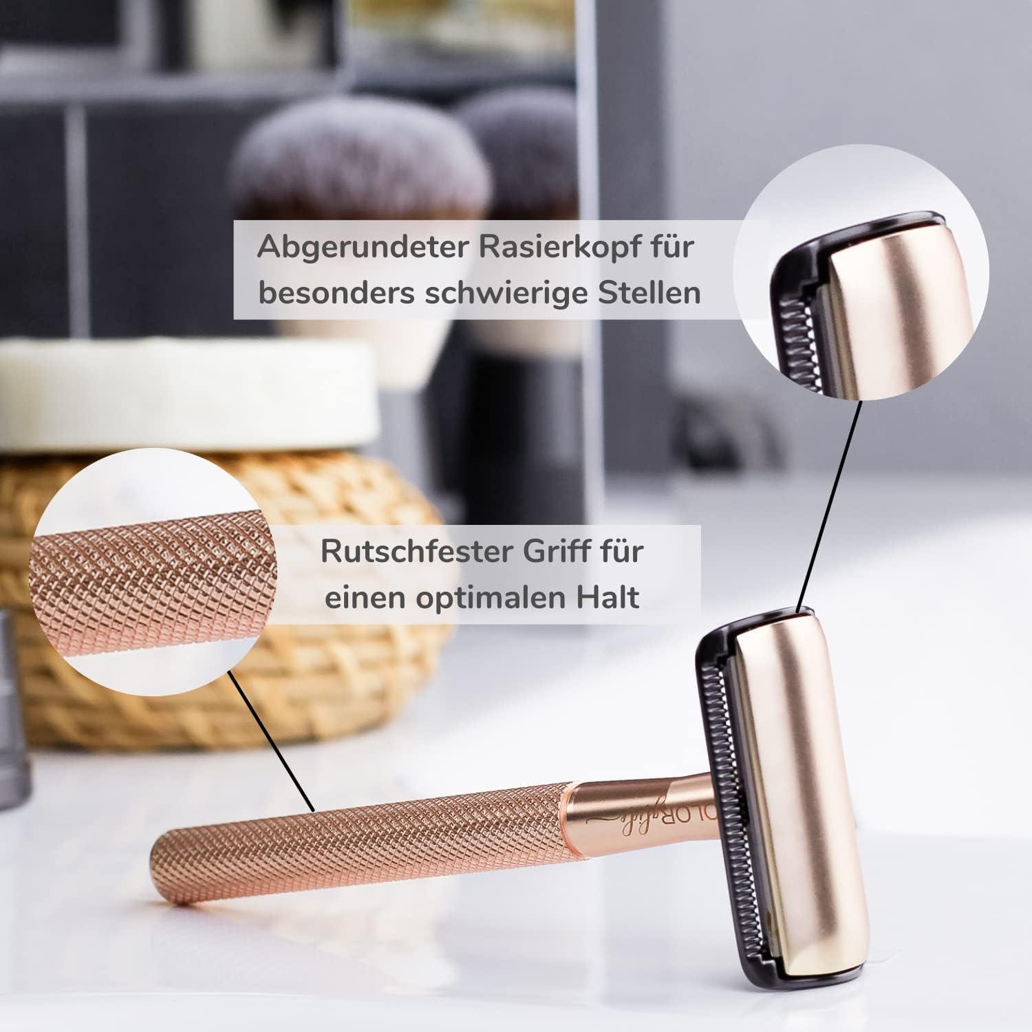 COLORGLIDE Razor Plane for Women | Zero Waste Safety Razor Set with ...