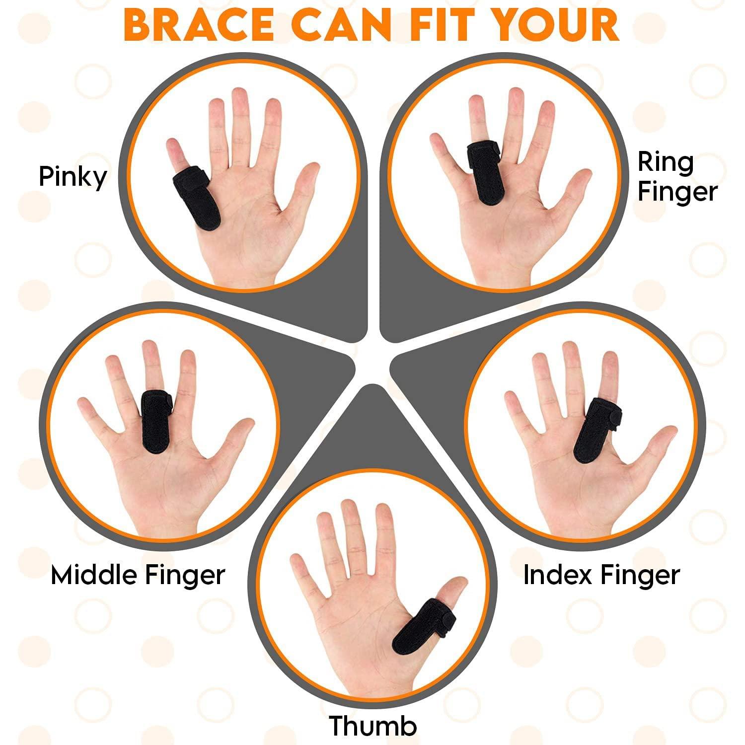 Trigger Finger Splint Brace - 2 Pack Adjustable Support for Tendonitis ...