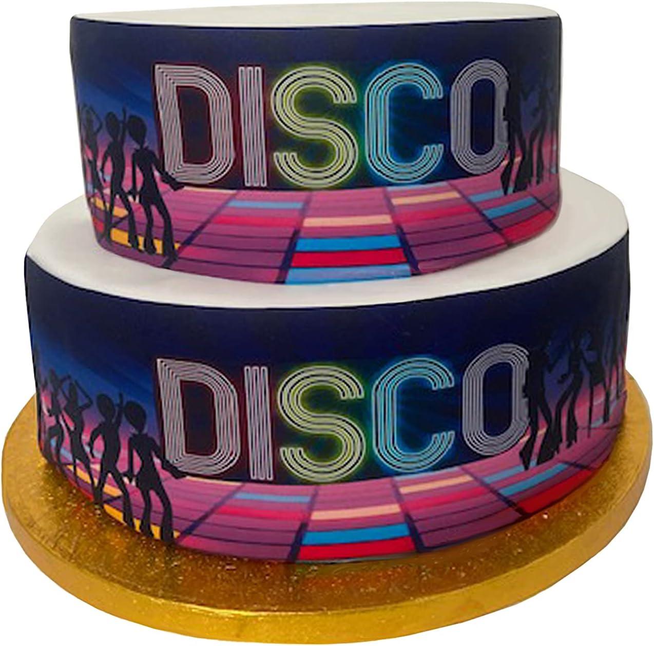 A4 Edible Decor Icing Sheet DISCO Border Edible Cake Topper Decoration ...