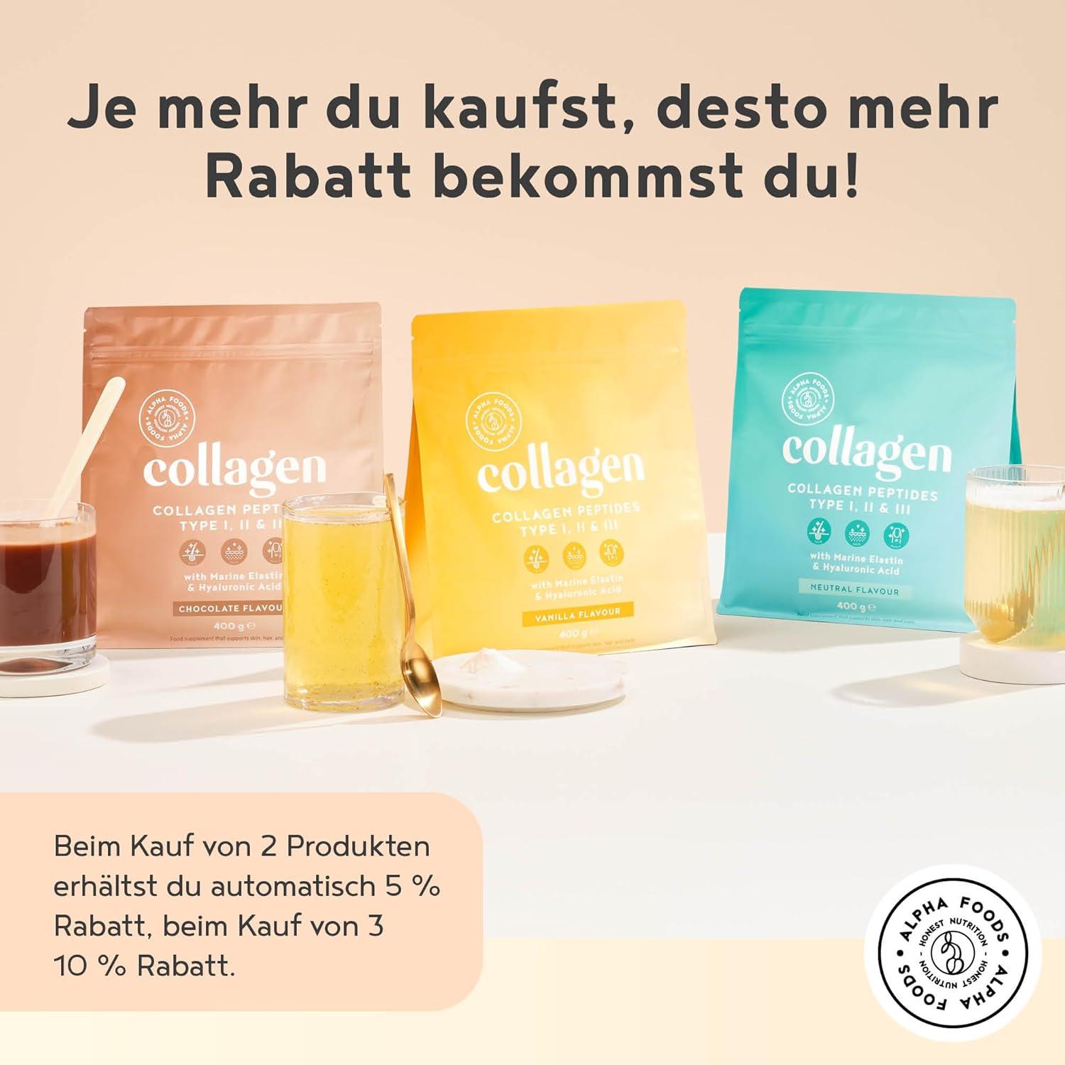 Alpha Foods Collagen Powder 400g - Type I II & III Hydrolysate Peptides ...