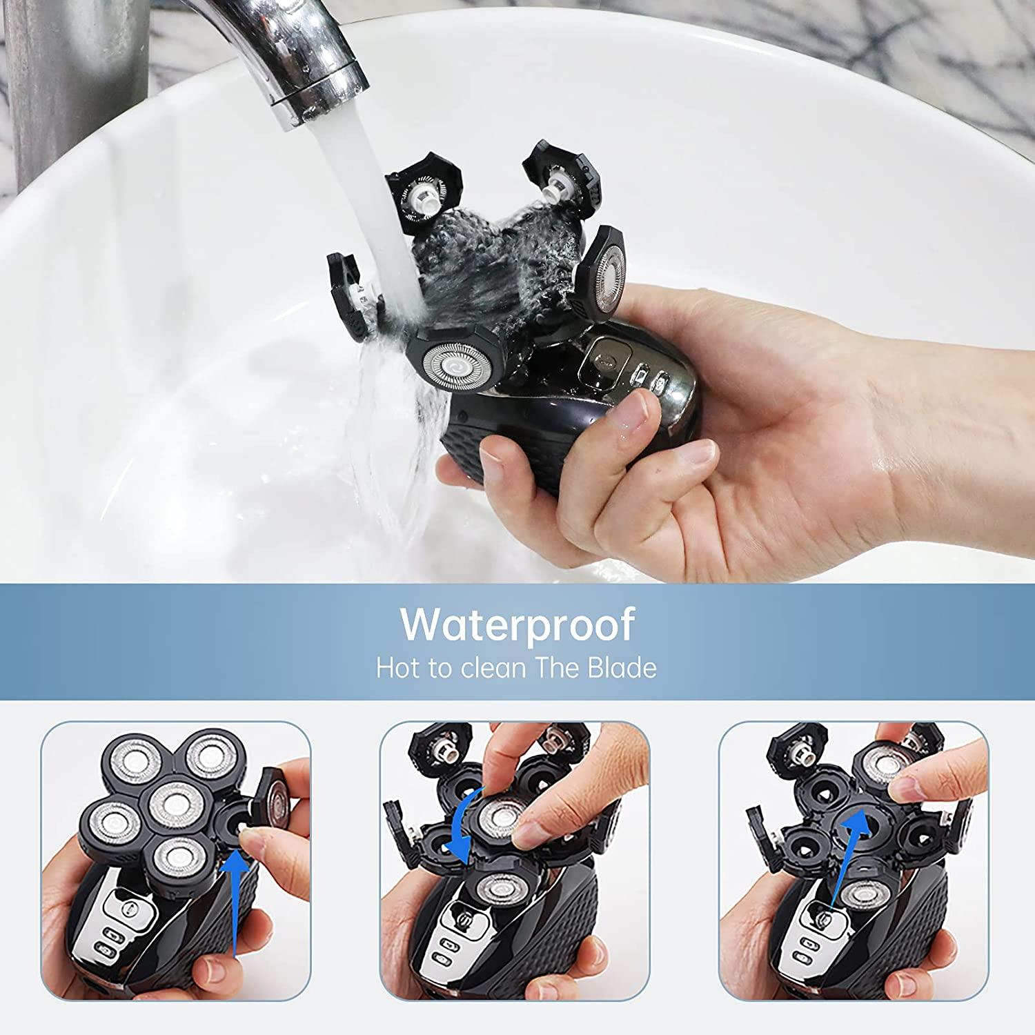 Bald Head Shaver 5 in 1 Electric Razor Kit for Men | USB Rechargeable ...