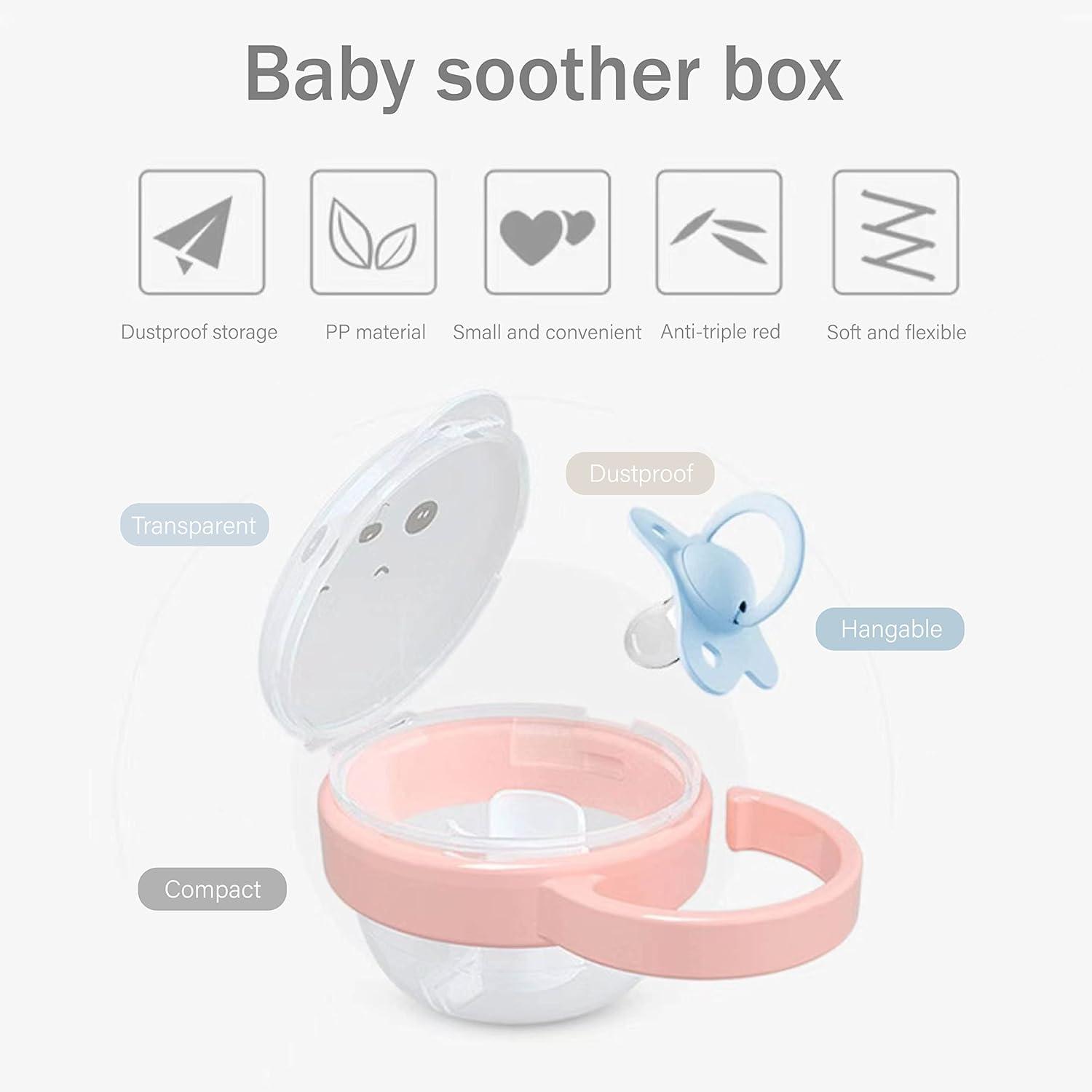 DAPIN 3-Pack Baby Pacifier Box Pacifier Box Travel Pacifier Box Clear ...