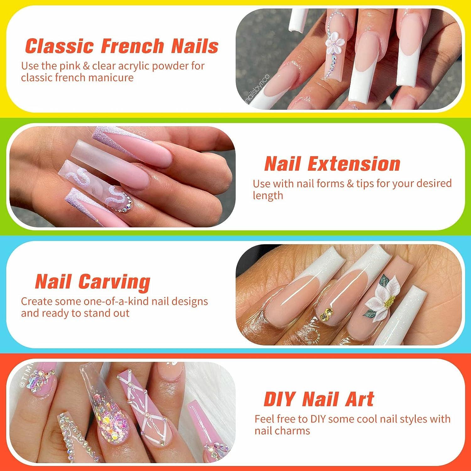 NICOLE DIARY Acrylic Powder Set - 12 Neon Colors for French Manicure ...