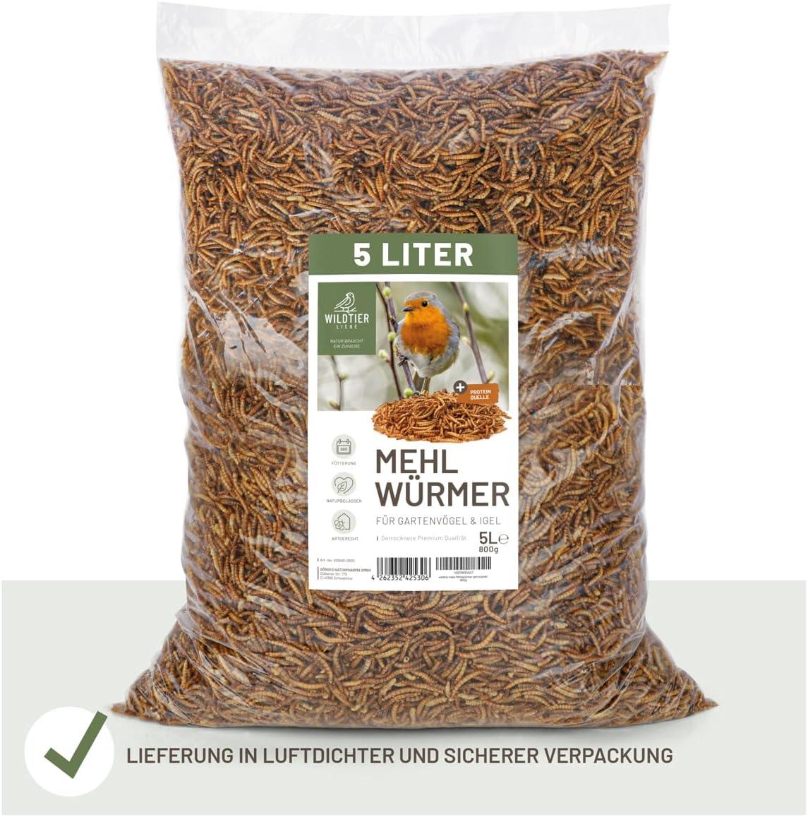 Buy Wild Animal Love Noble Mealworms 5L | Dried Mealworms for Birds ...