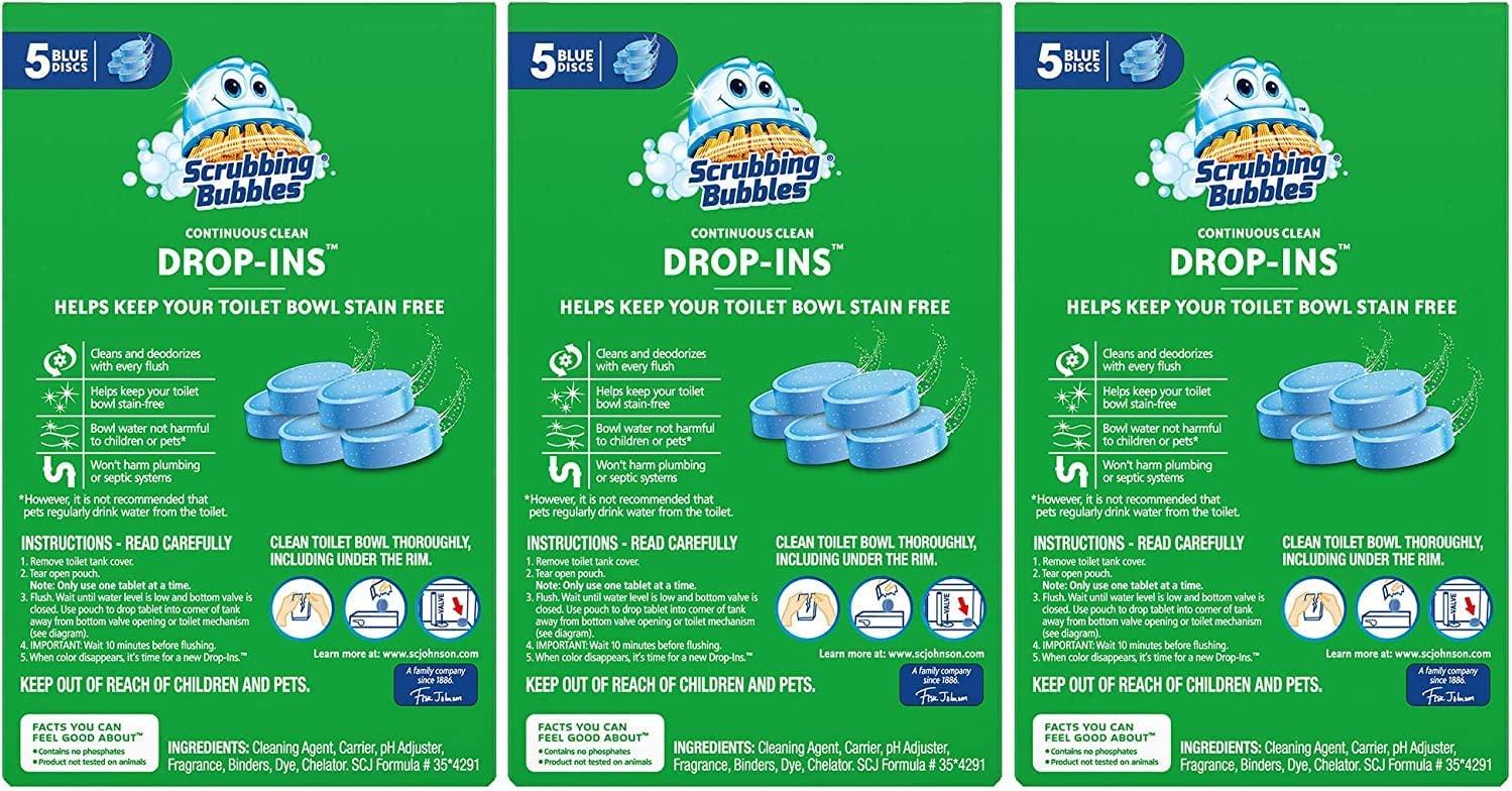 Scrubbing Bubbles Continuous Clean Drop-Ins Toilet Cleaner Tablets - 15 ...