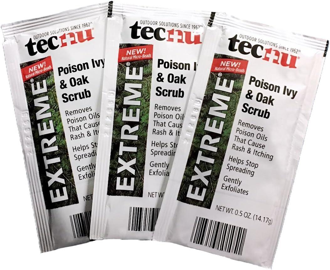 Tecnu Extreme Poison Ivy & Oak Scrub Individual Use Packets 0.5oz (50 ...
