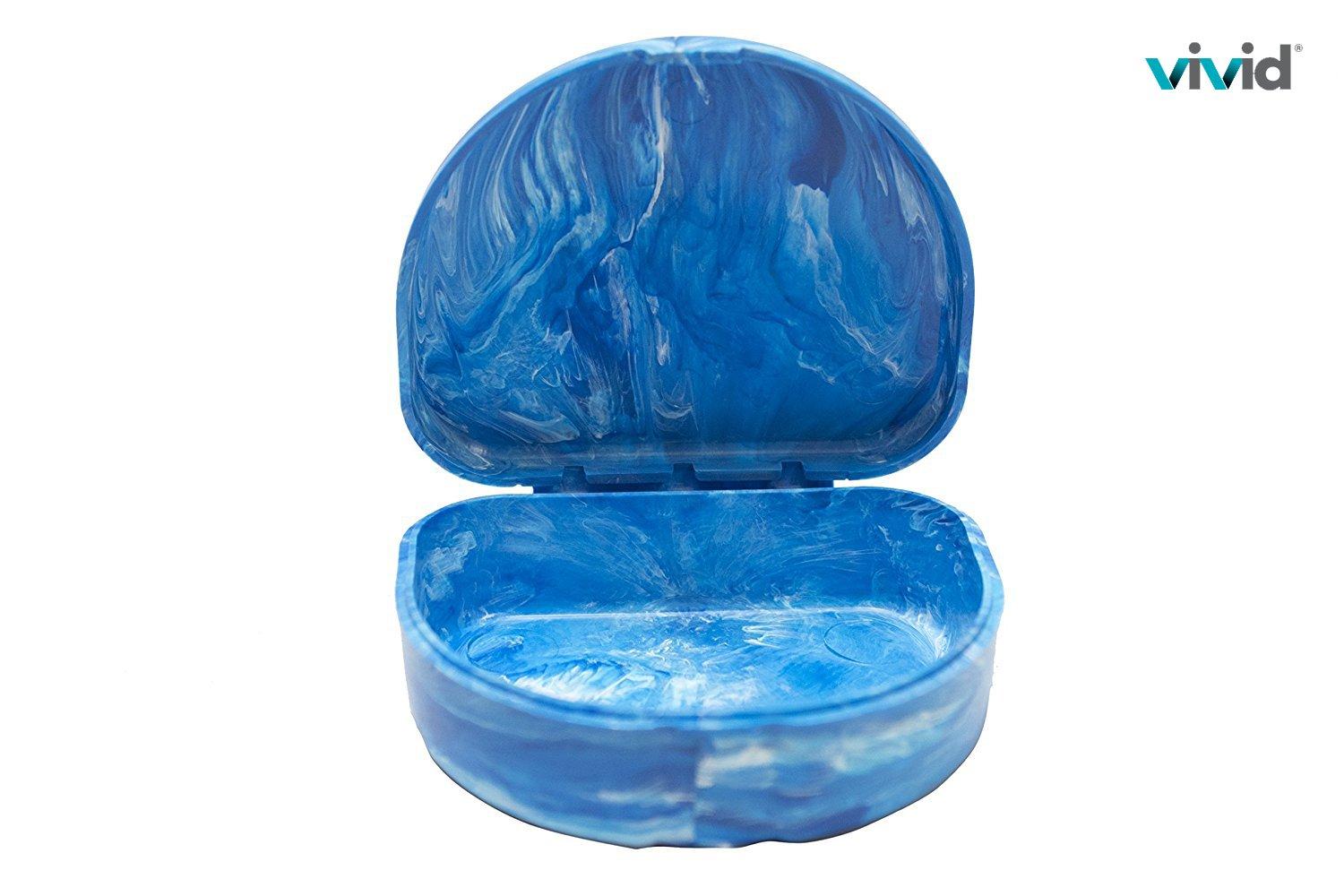 Blue Marble Orthodontic Retainer Case - Portable Denture & Mouthguard ...