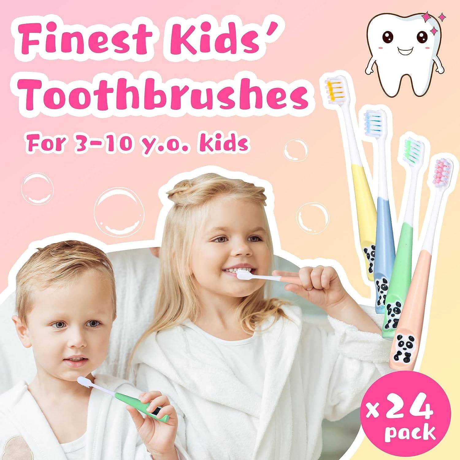 Dingion 24-Piece Kids Toothbrush Set | Soft Bristles | Age 3+ | Boys ...