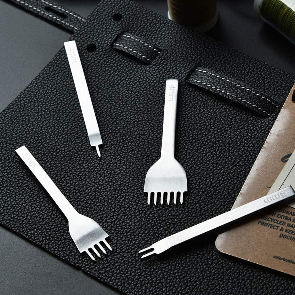 Leather Craft Tool Hole Punches 1+2+4+6 Prong Lacing Stitching Punch ...