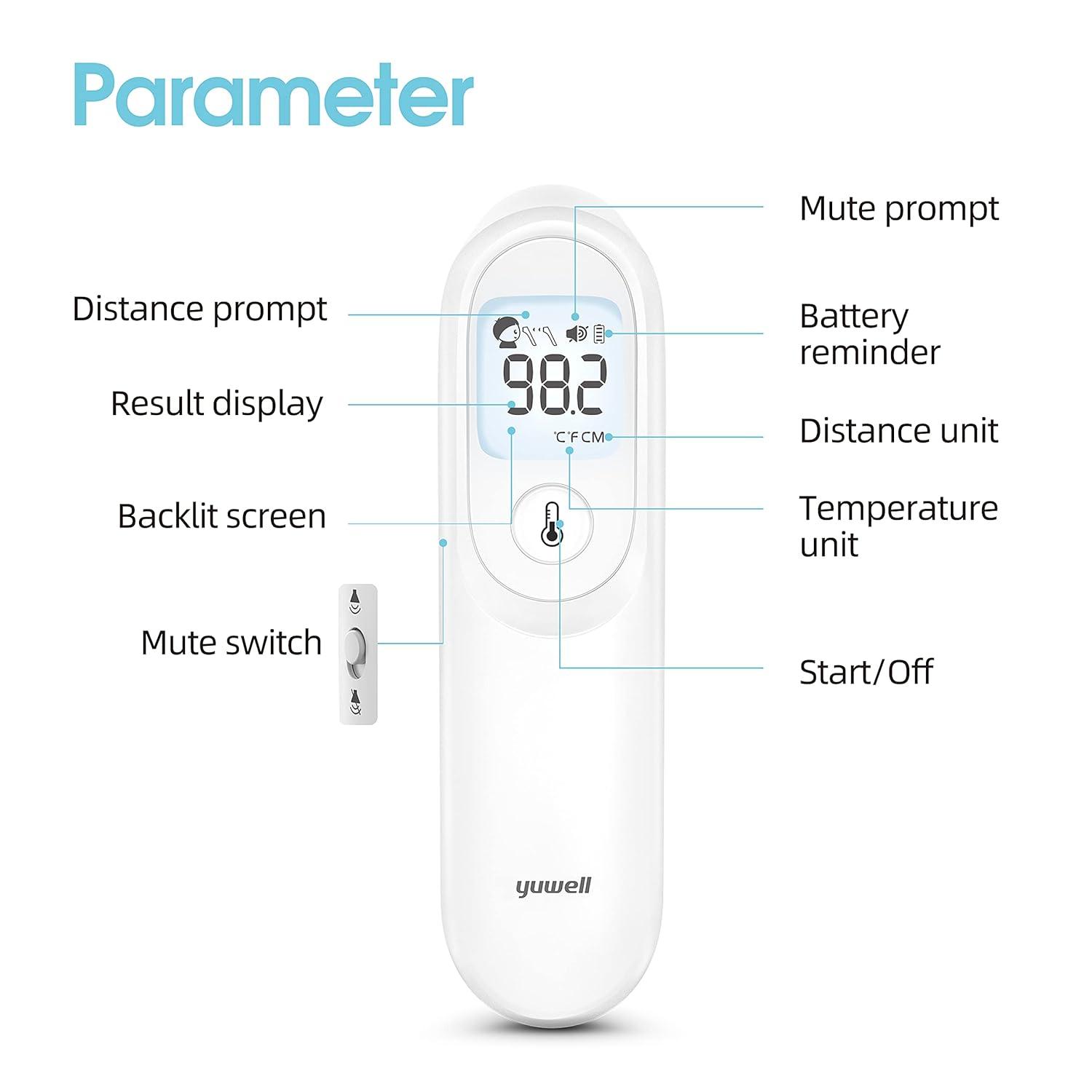 yuwell Infrared Forehead Thermometer Non Contact Digital Thermometer ...
