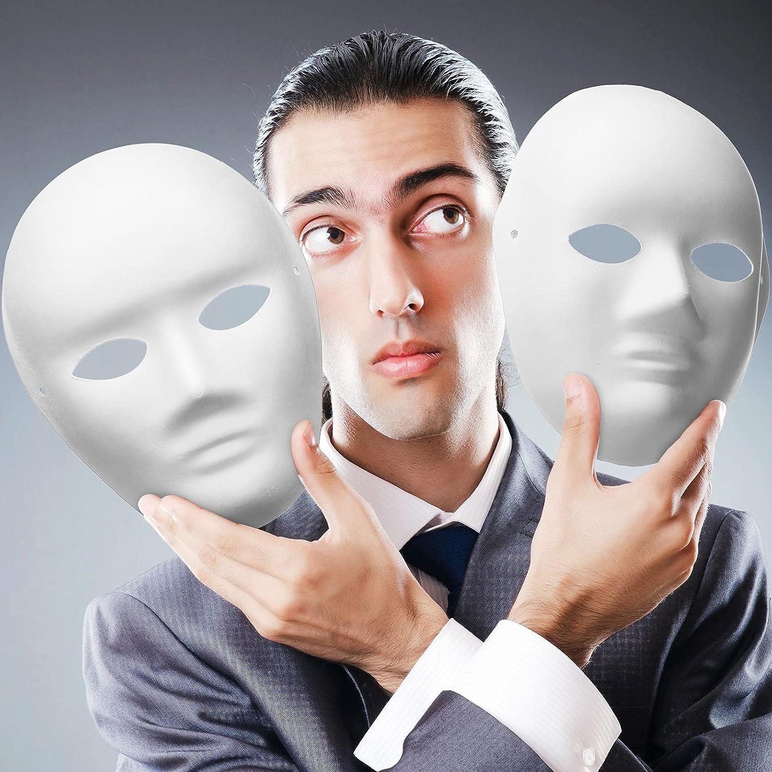 DIY Full Face Masks - 36 Pieces Paintable Paper Masquerade Mask for ...