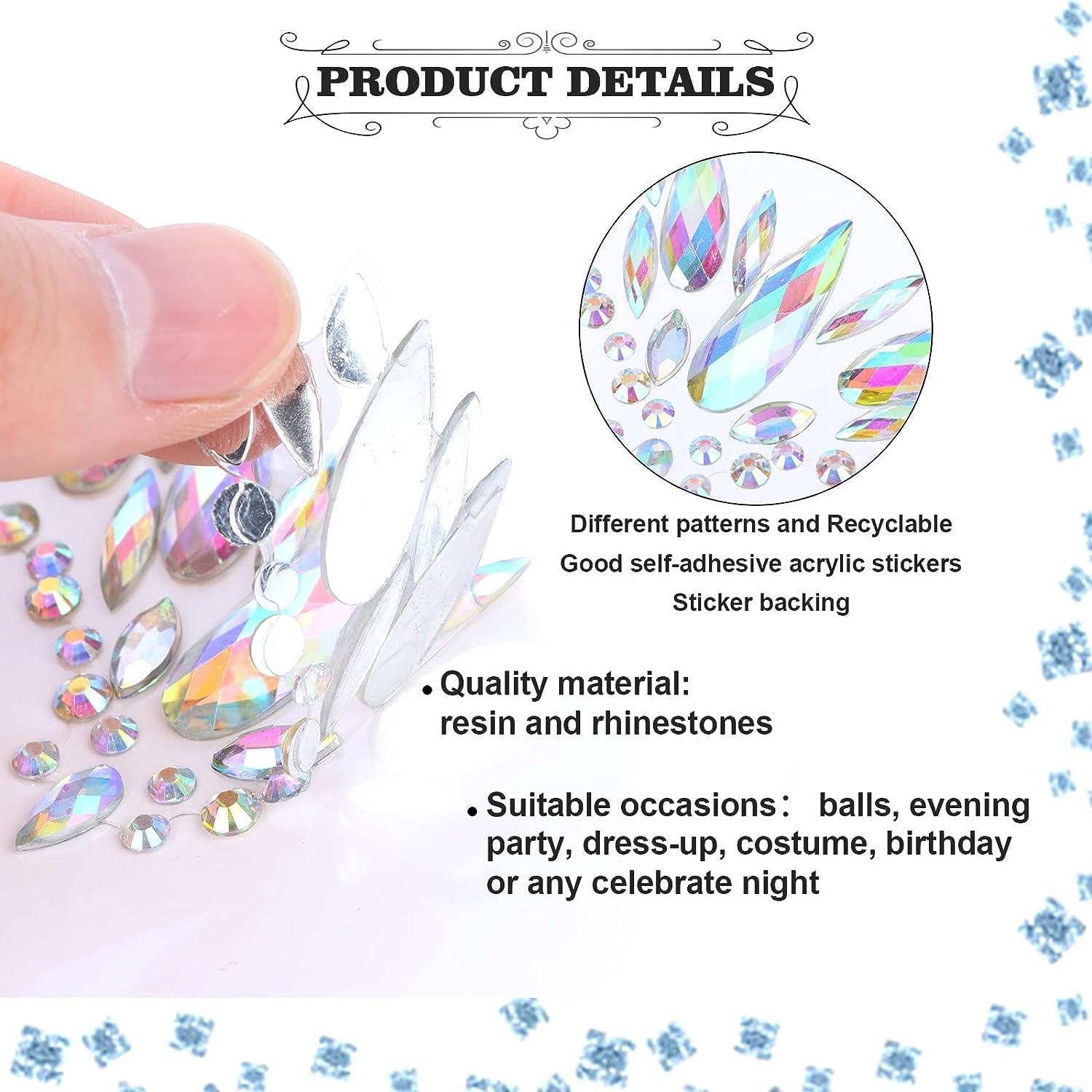 PIAOPIAONIU Rhinestone Face Jewels Gem Bindi & Body Jewelry Stickers ...