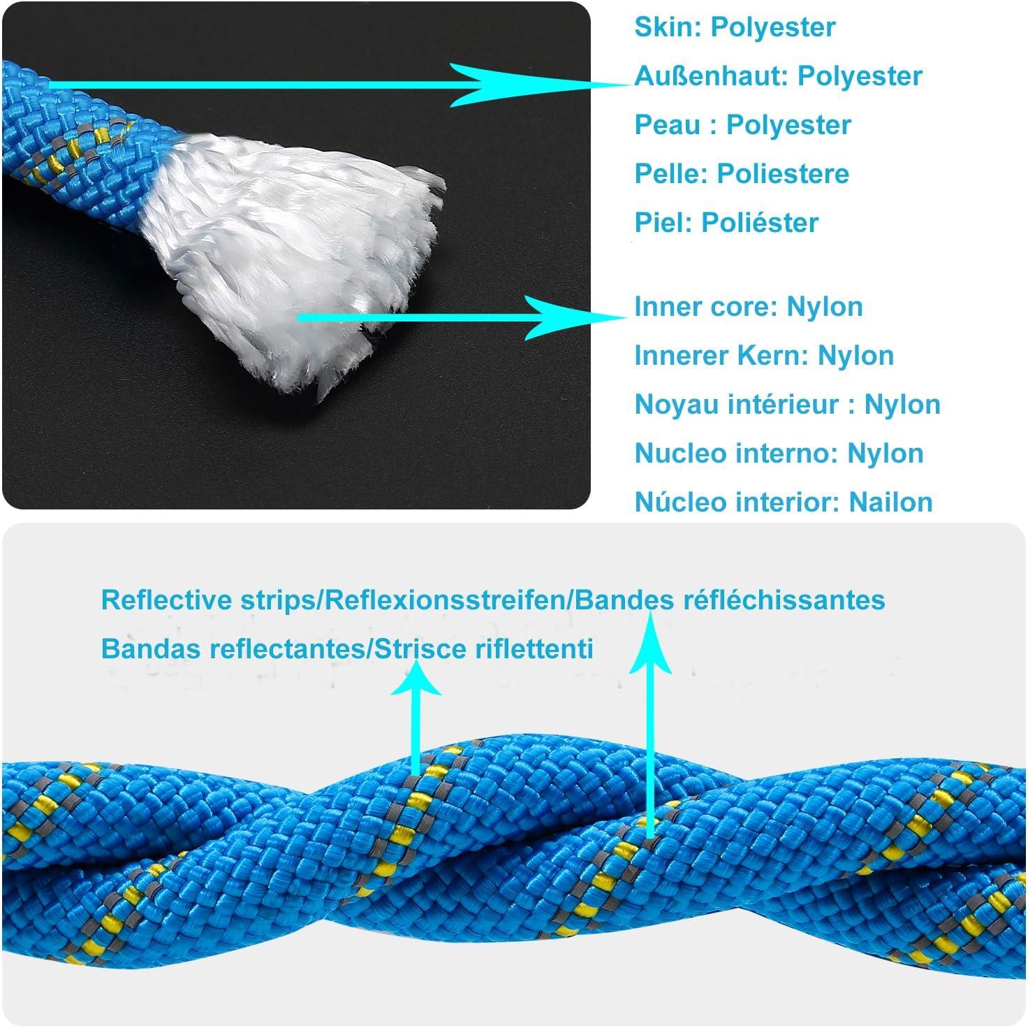 Northpada 10mm Static Safety Climbing Rope - 20m Blue Rock Climbing ...