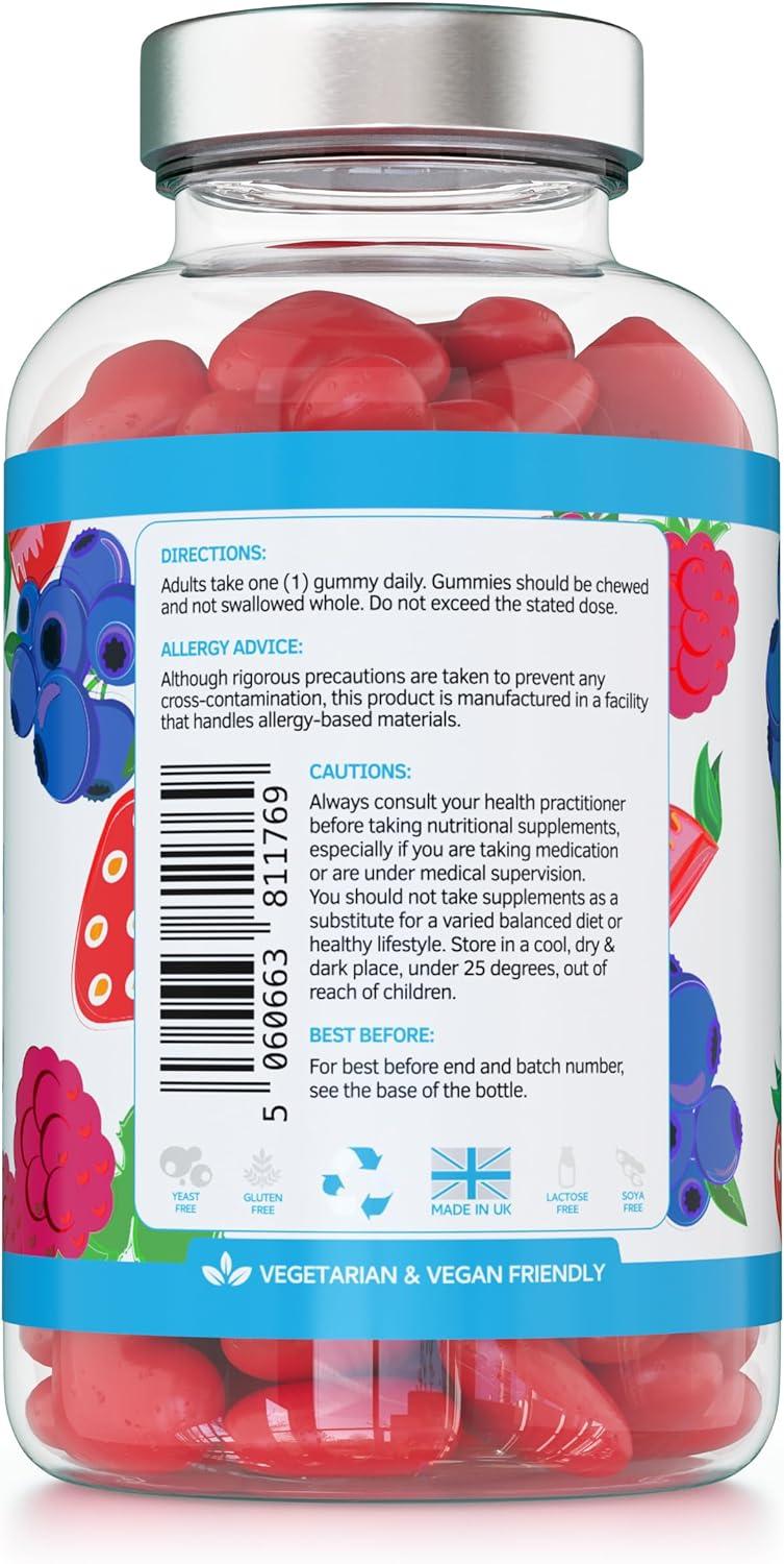 High Strength Folic Acid Gummies - 400mcg 120 Berry Flavoured Vegan ...
