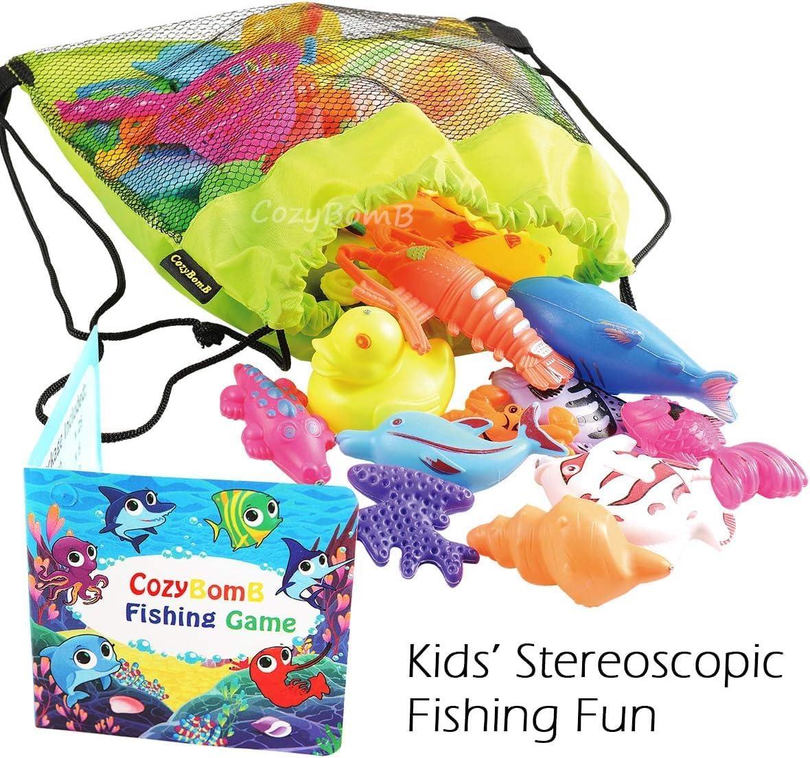CozyBomB Magnetic Fishing Game Set for Kids - Bath Time Fun with Pole ...