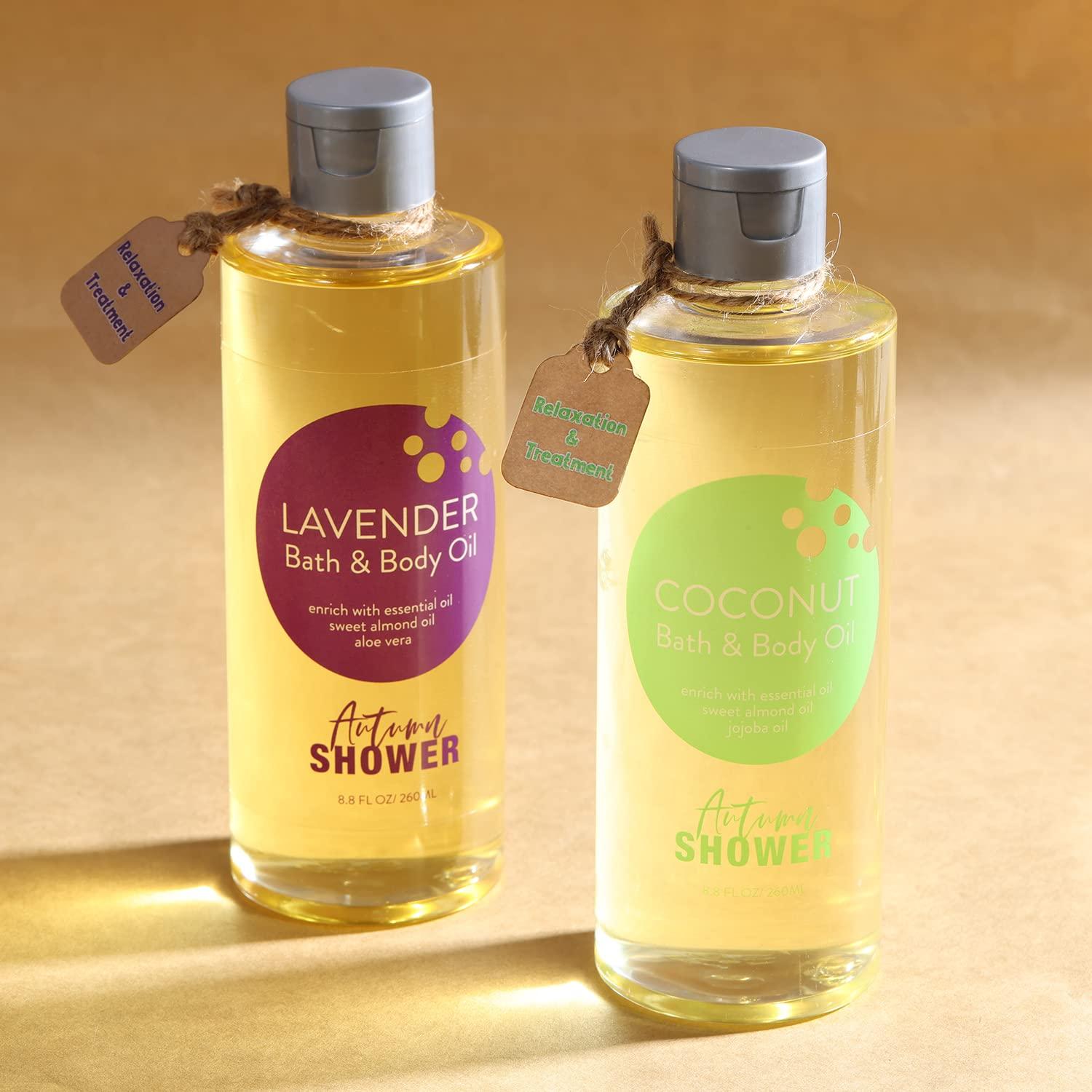 Autumn Shower Body Oil Set - Lavender & Coconut Shower Oils for Women ...