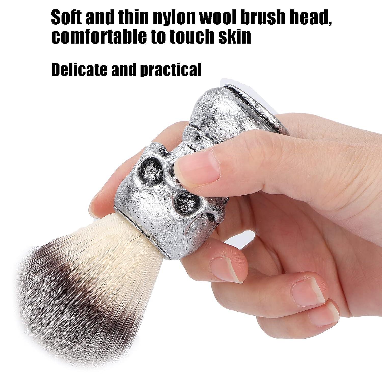 Premium Men's Beard Shaving Brush - Metallic Touch Hair Razor Brush ...